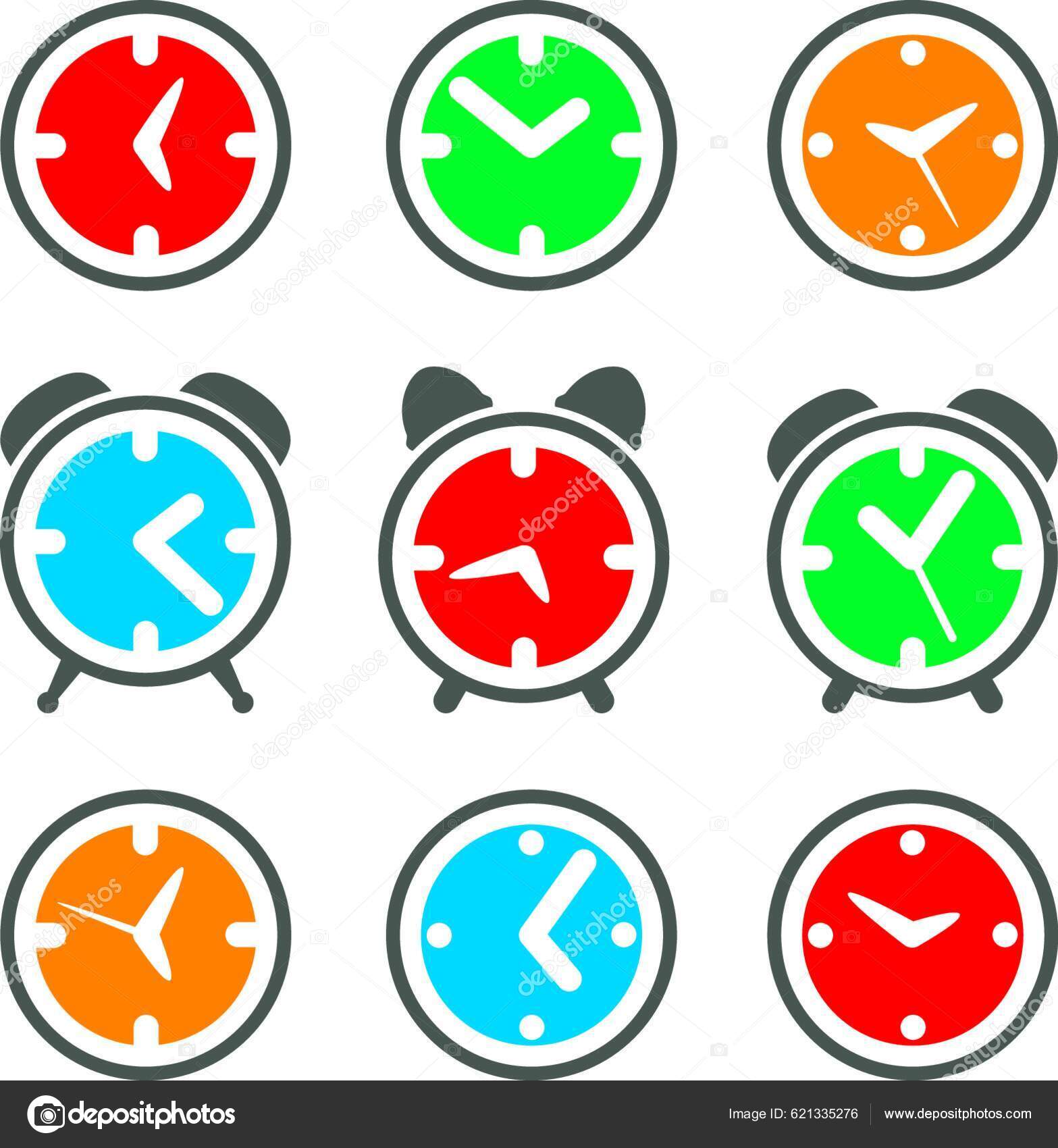 Vector Conjunto Símbolos Reloj Colores Vector de stock por ©YAY_Images ...