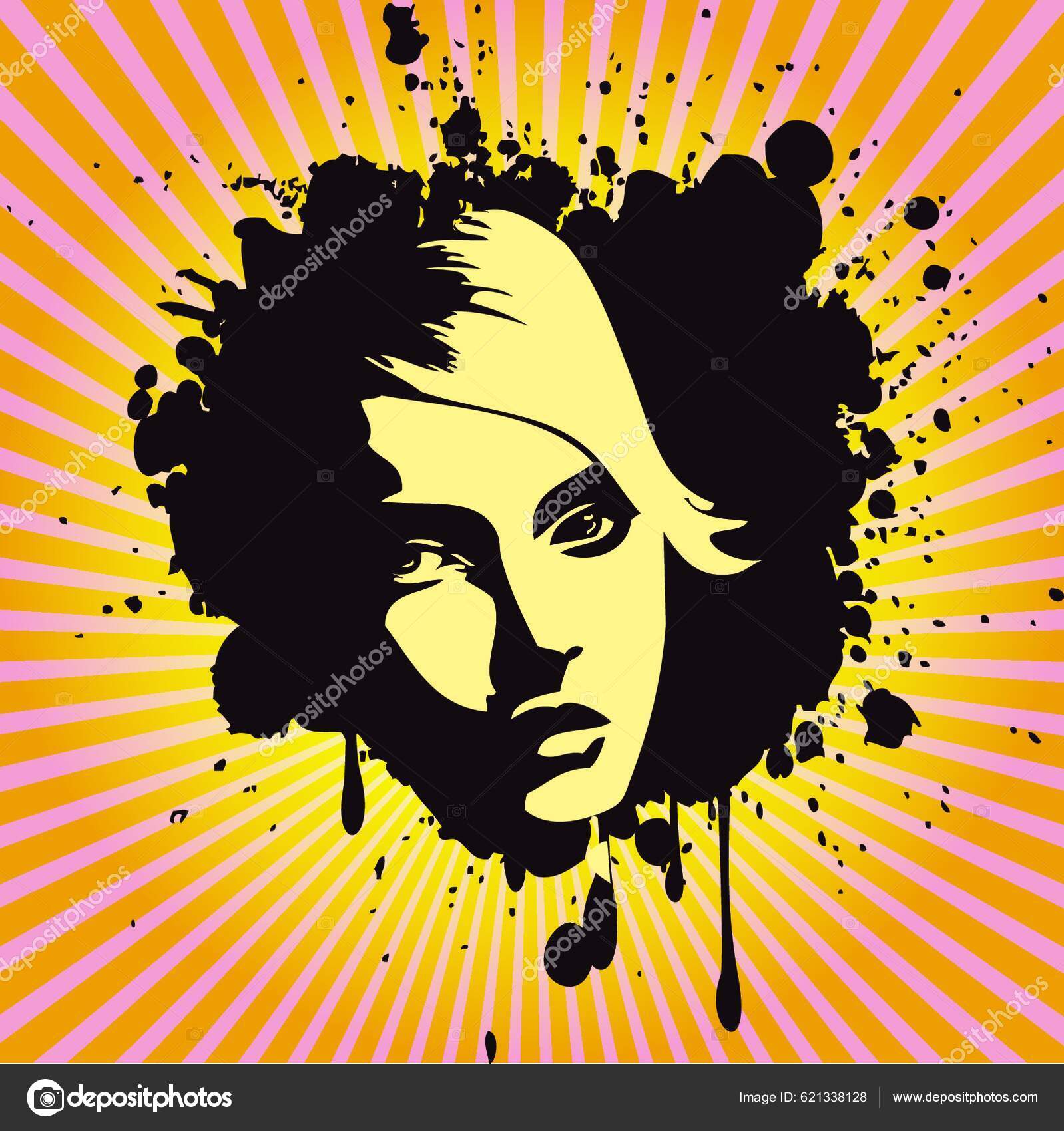Woman Portrait Retro Splash Background Stock Vector by ©YAY_Images ...
