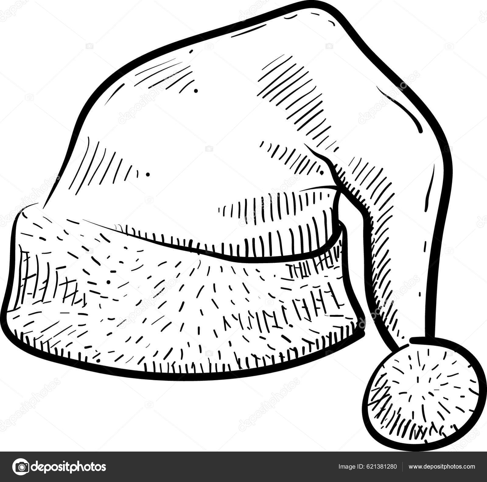 Sketsa Topi Santa Ilustrasi Vektor Vektor Stok oleh ©YAY_Images 621381280