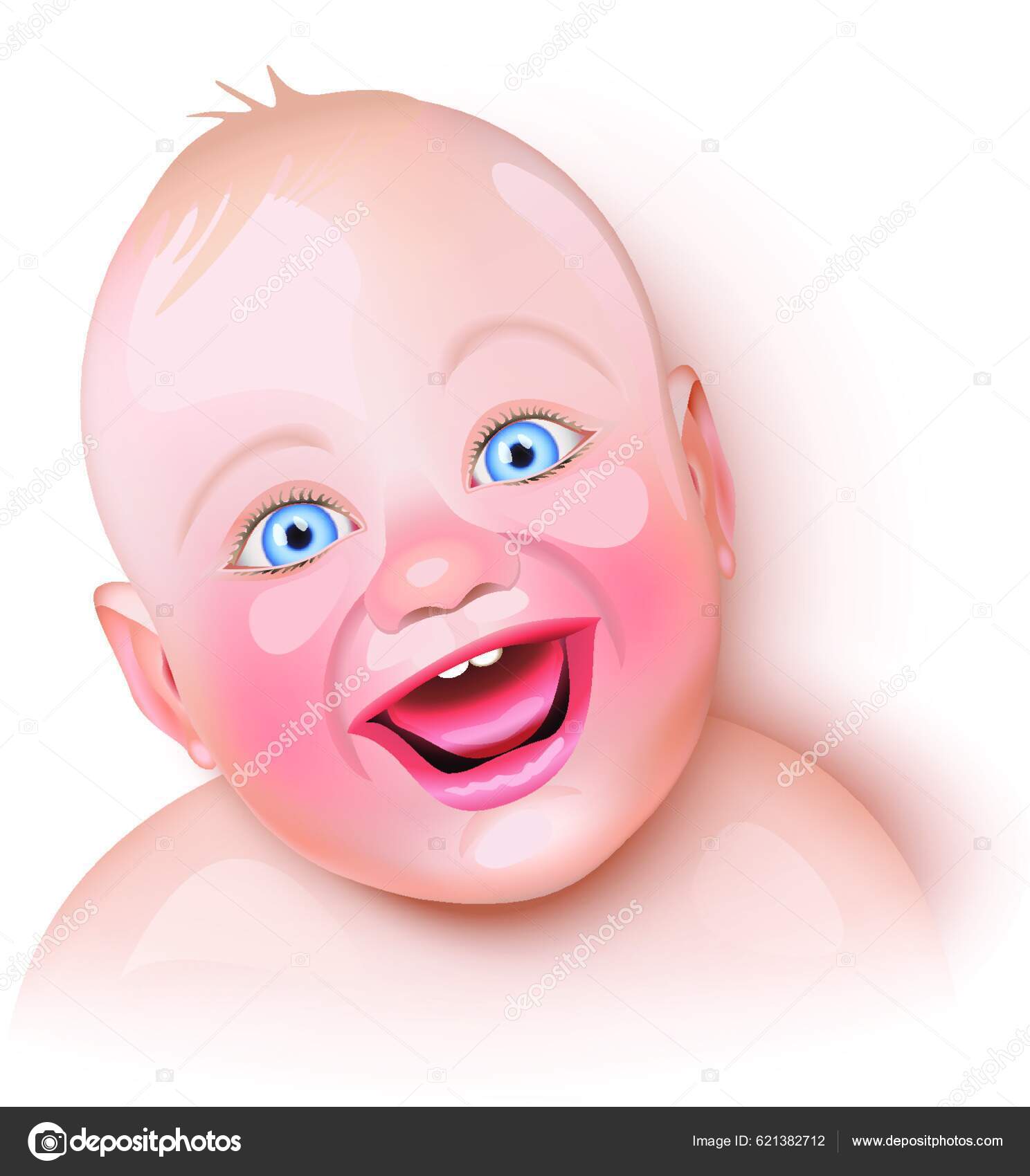Lindo Bebé Ríe Vector de stock #621382712 de ©YAY_Images