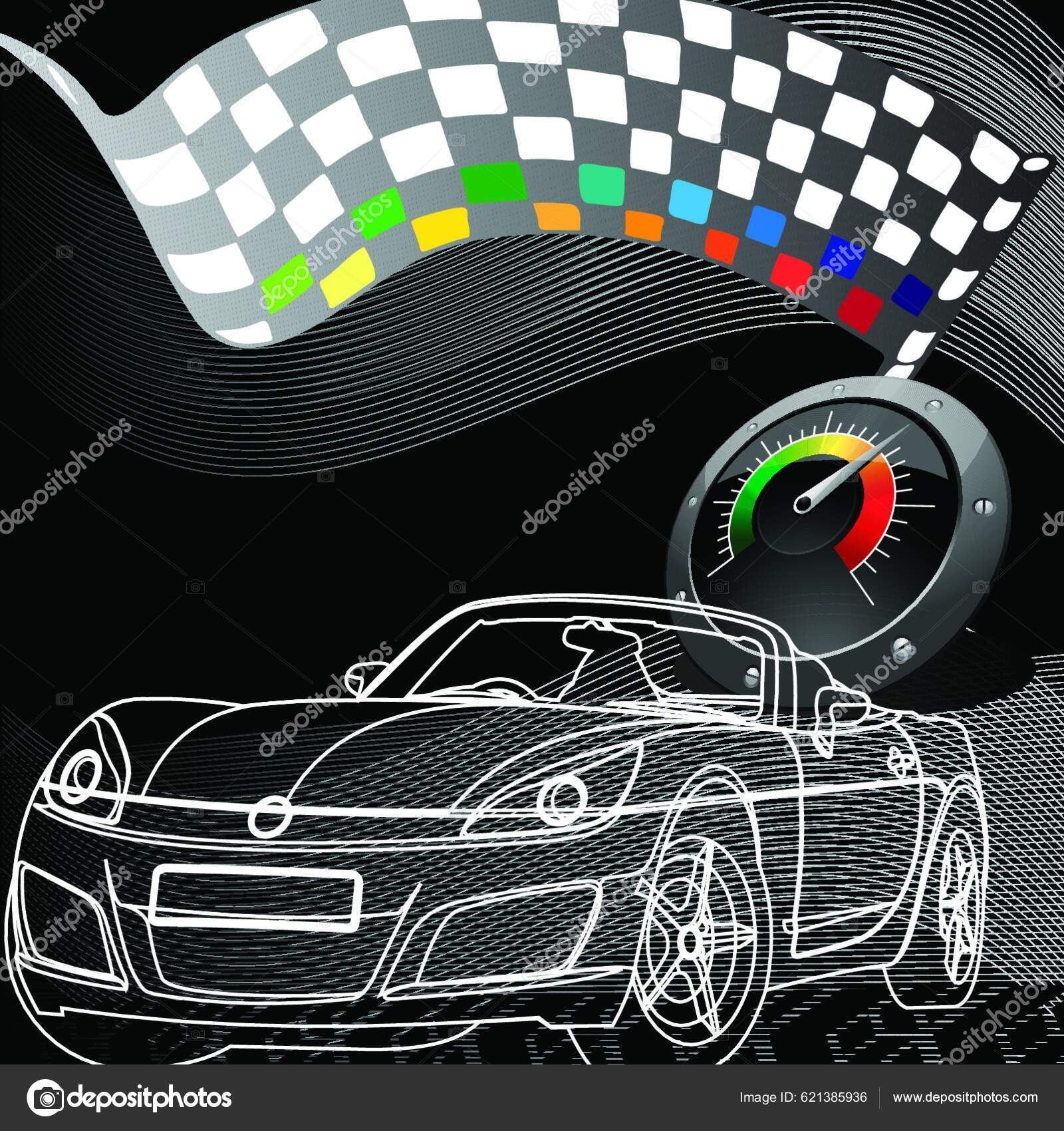 Car Racing Design Black Background Stock Vector by ©YAY_Images 621385936