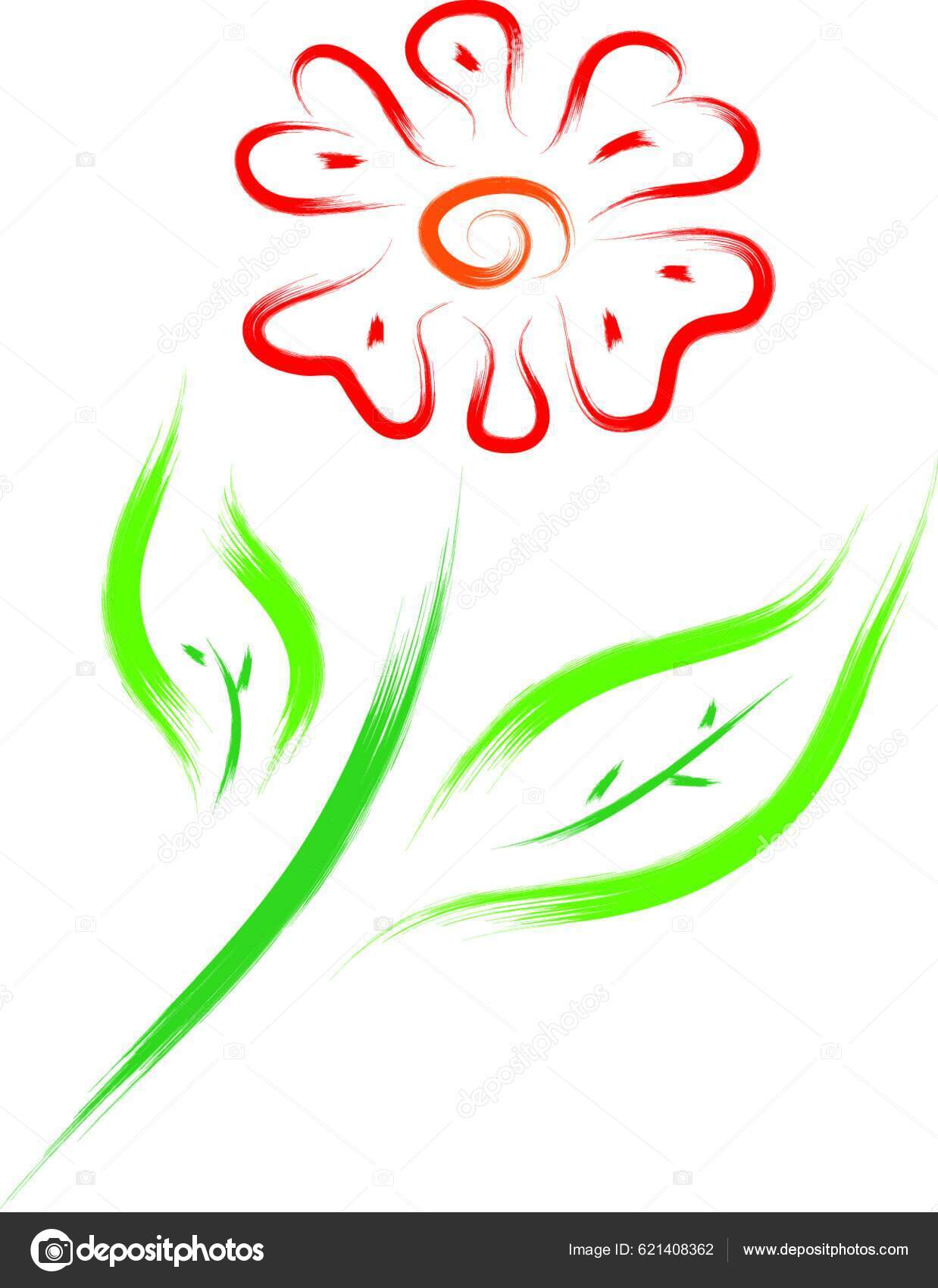 Web Simple Illustration Flower White Background Stock Vector by ©YAY ...