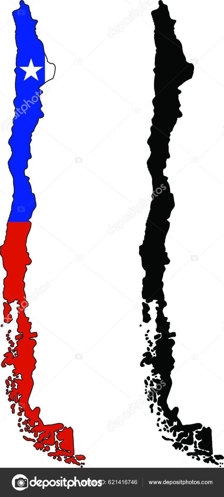 Chile Mapa Vector Ilustración Diseño Simple Vector de stock #621416746 ...
