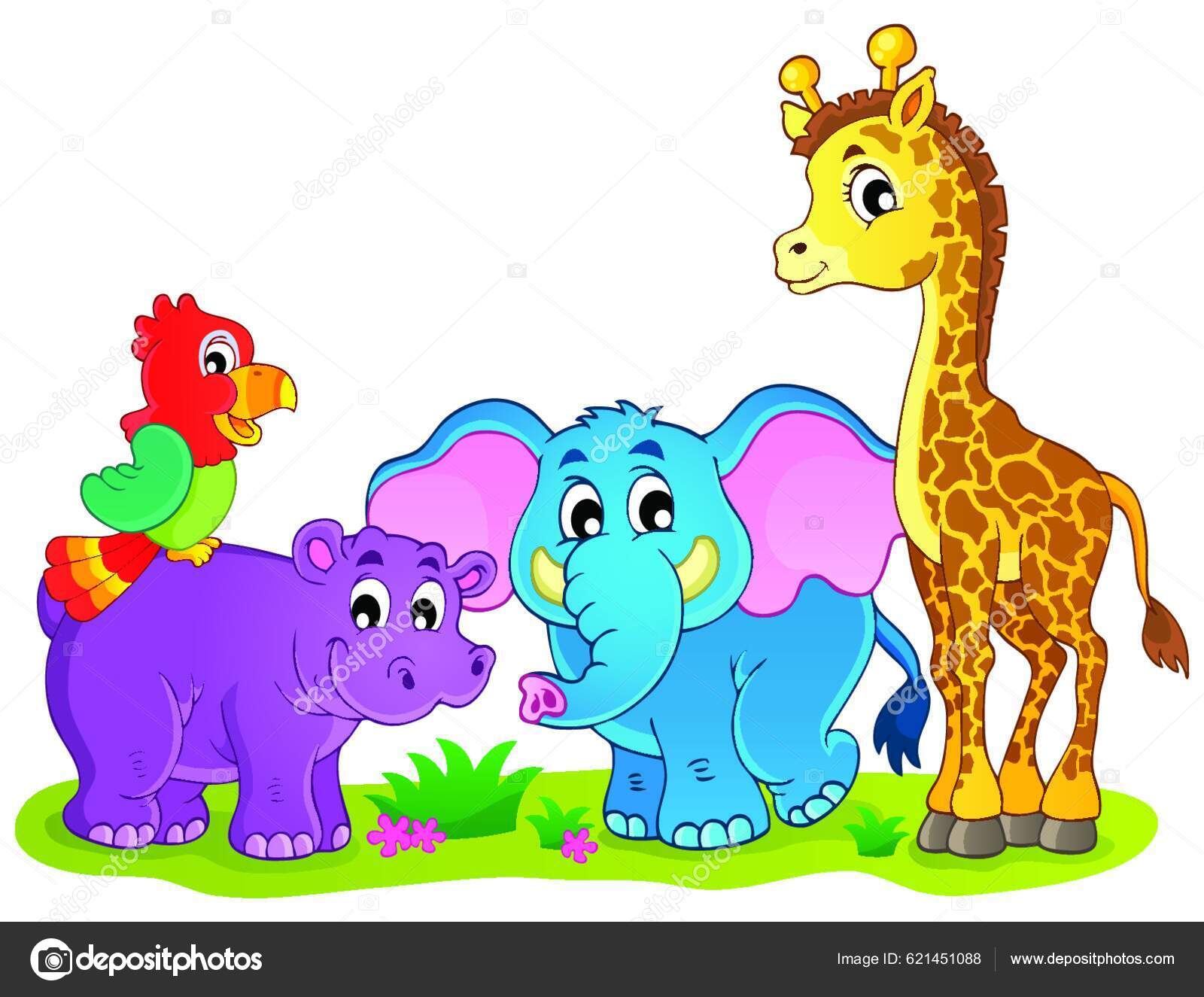 Cartoon Animals Colorful Illustration Kids Stock Vector by ©YAY_Images ...