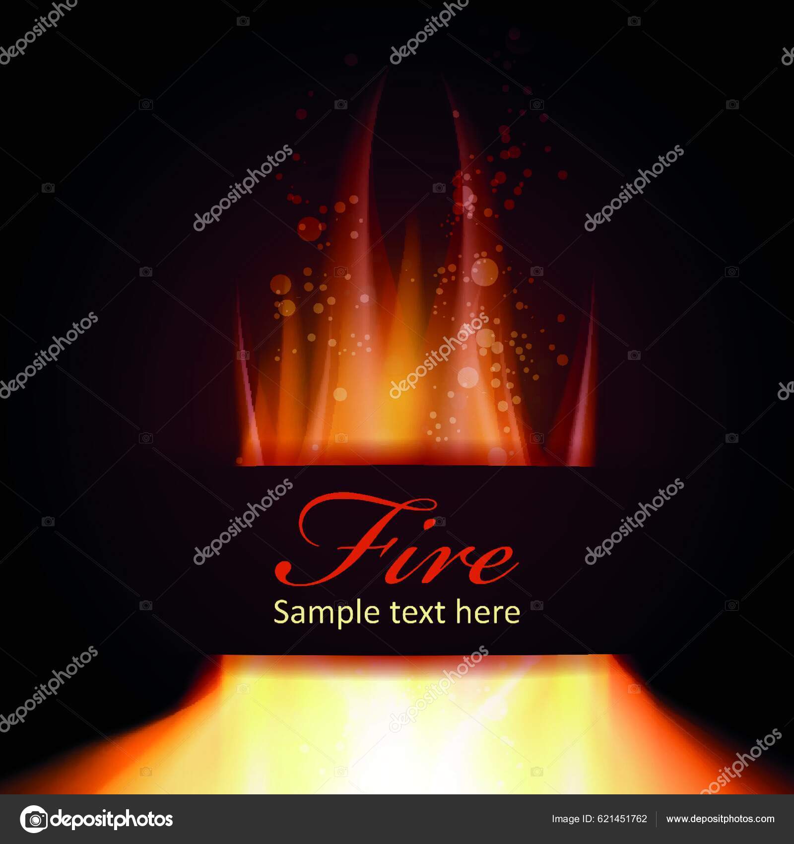 Fire Flame Black Background Text Space Stock Vector by ©YAY_Images ...