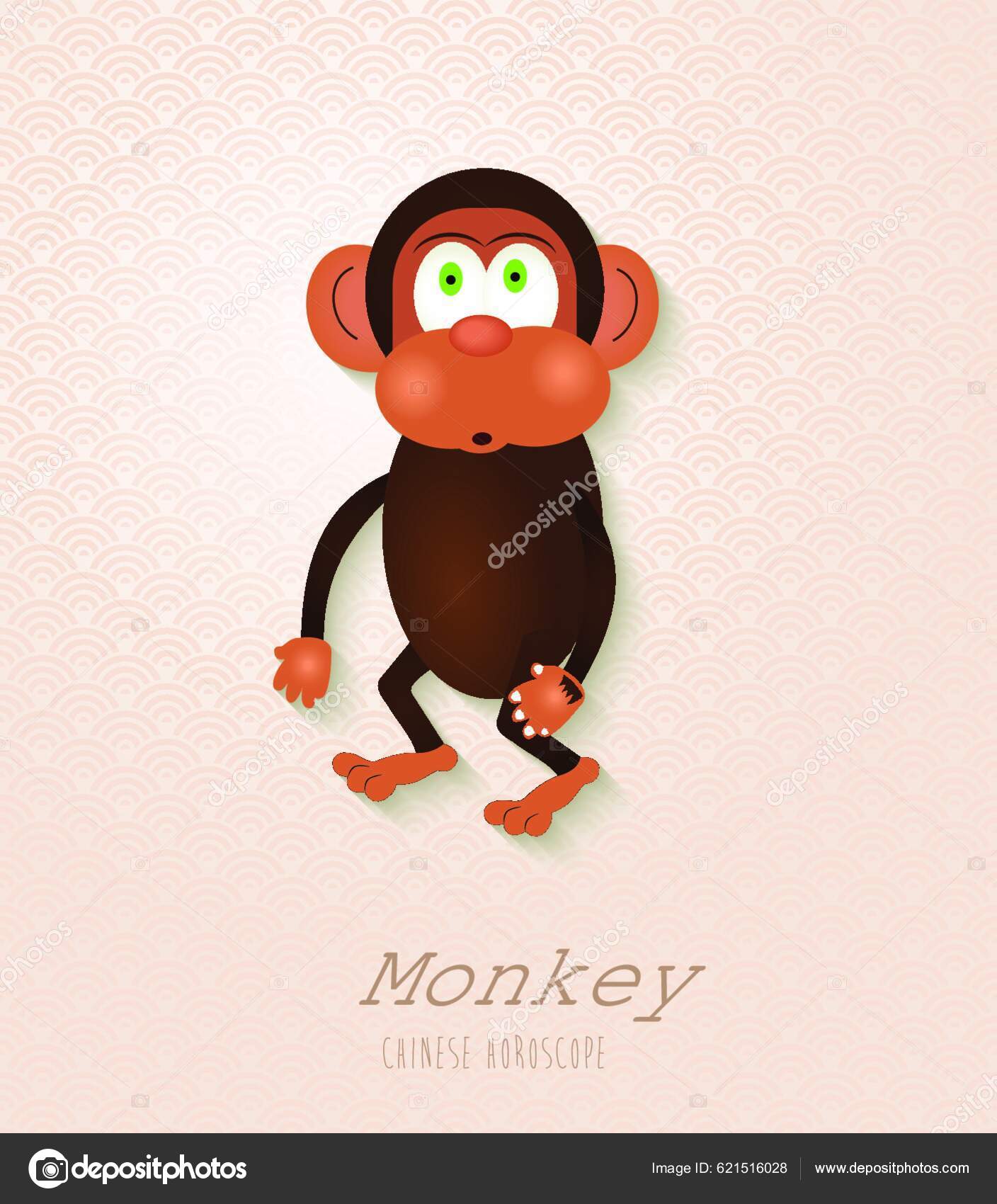 Chinese Zodiac Set Year Monkey Stock Illustration by ©YAY_Images #621516028