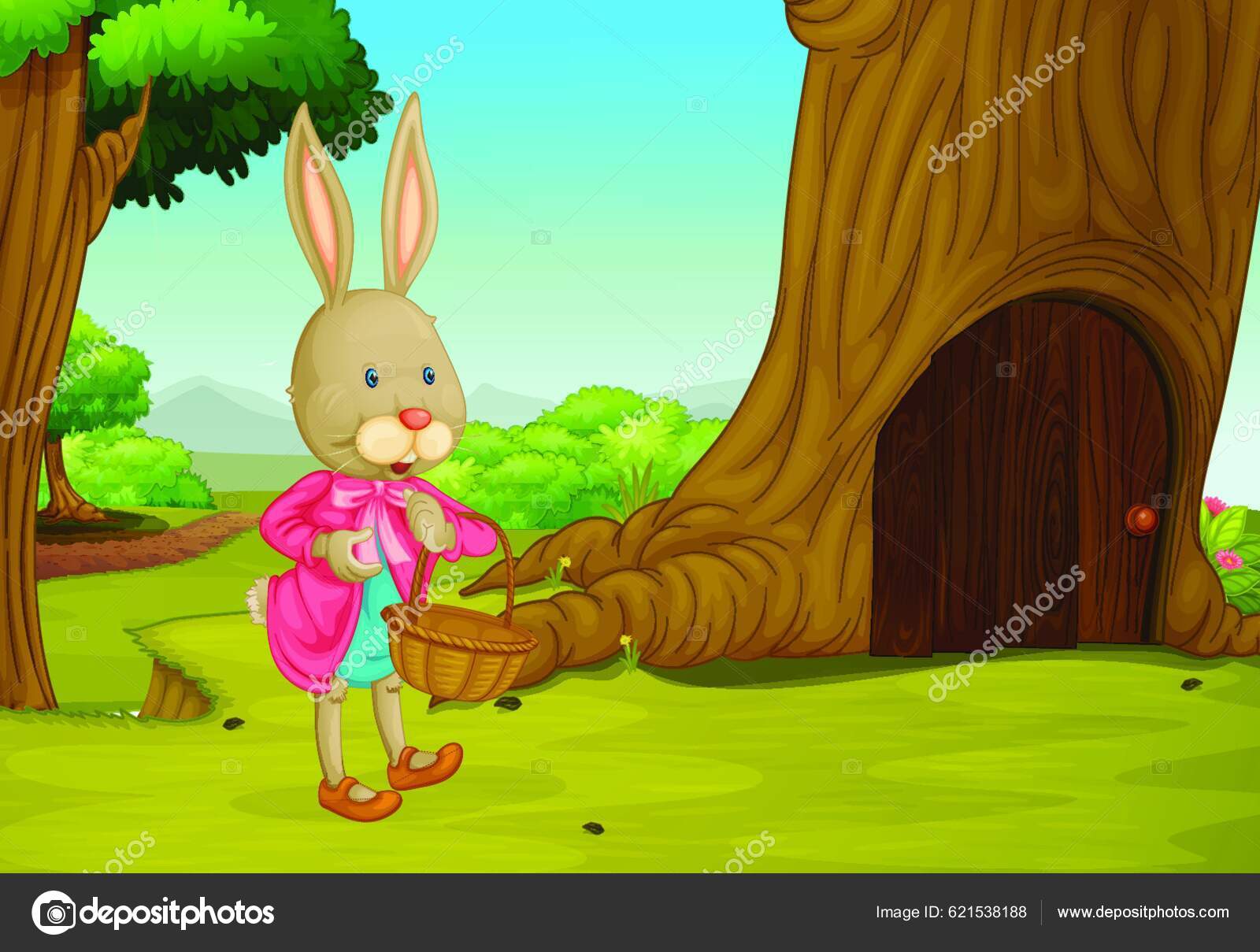 Illustration Rabbit Tree Stock Vector by ©YAY_Images 621538188