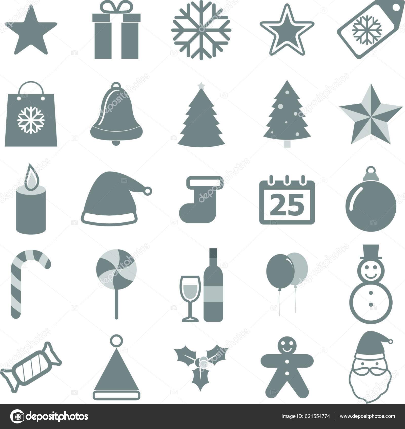 Iconos Navidad Sobre Fondo Blanco Vector de stock por ©YAY_Images 621554774