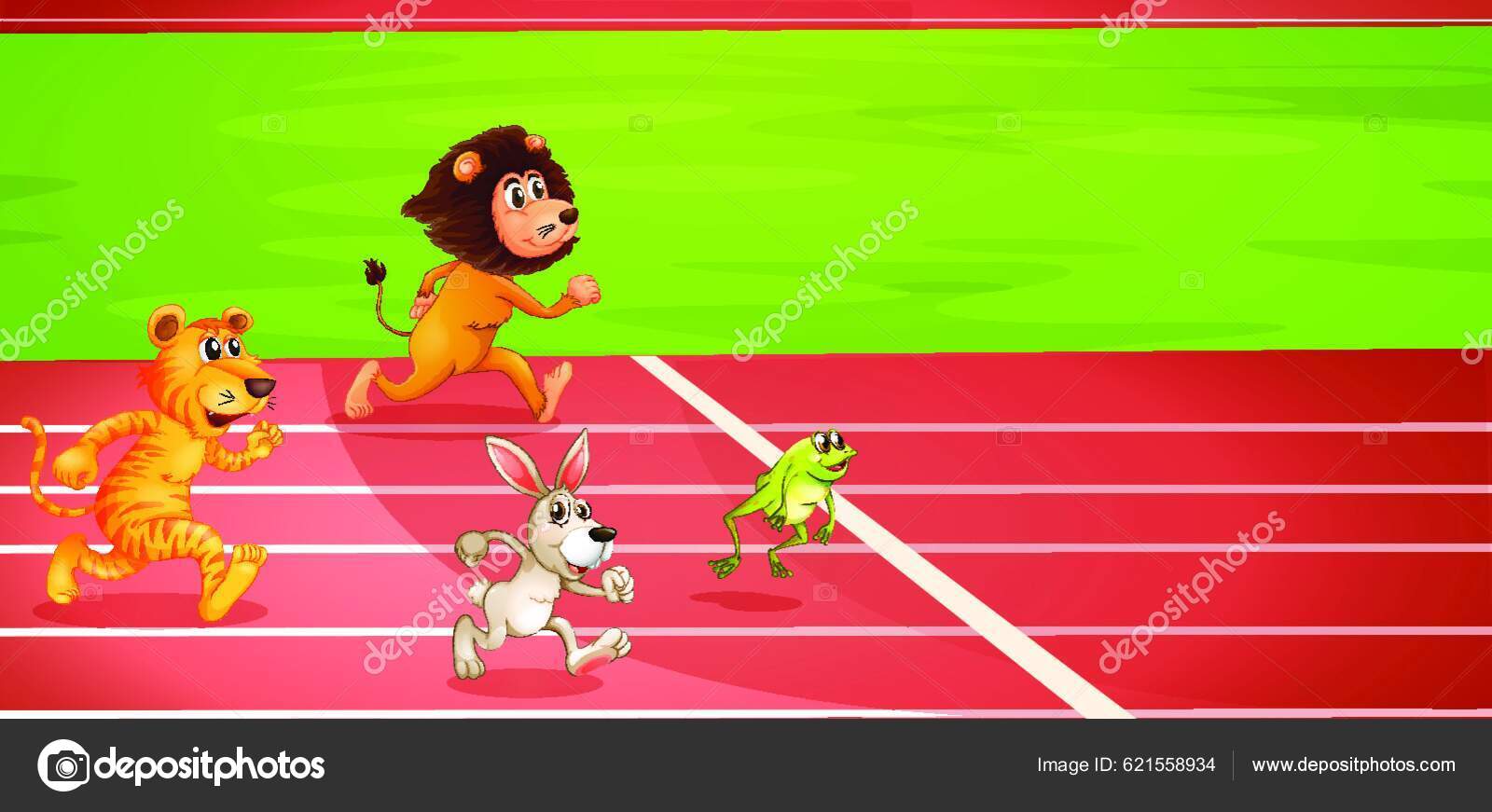 Cuatro Animales Haciendo Una Carrera Vector de stock por ©YAY_Images ...