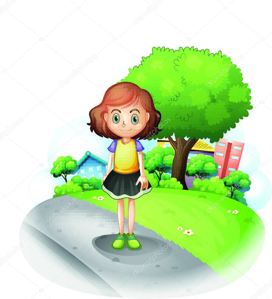 Dibujos Animados Chica Icono Vector Ilustración Vector de stock por ...