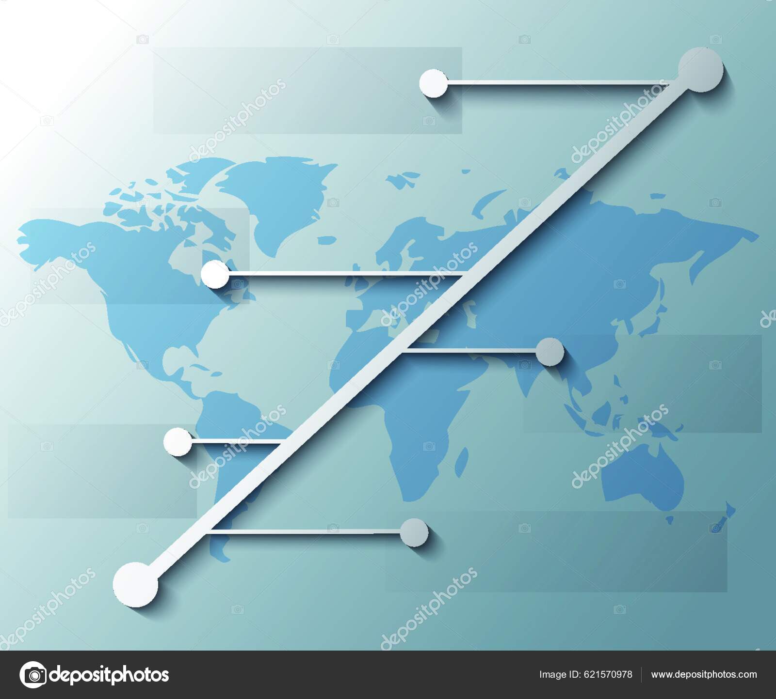 Ilustración Infografía Con Líneas Mapa Del Mundo Vector de stock por ...
