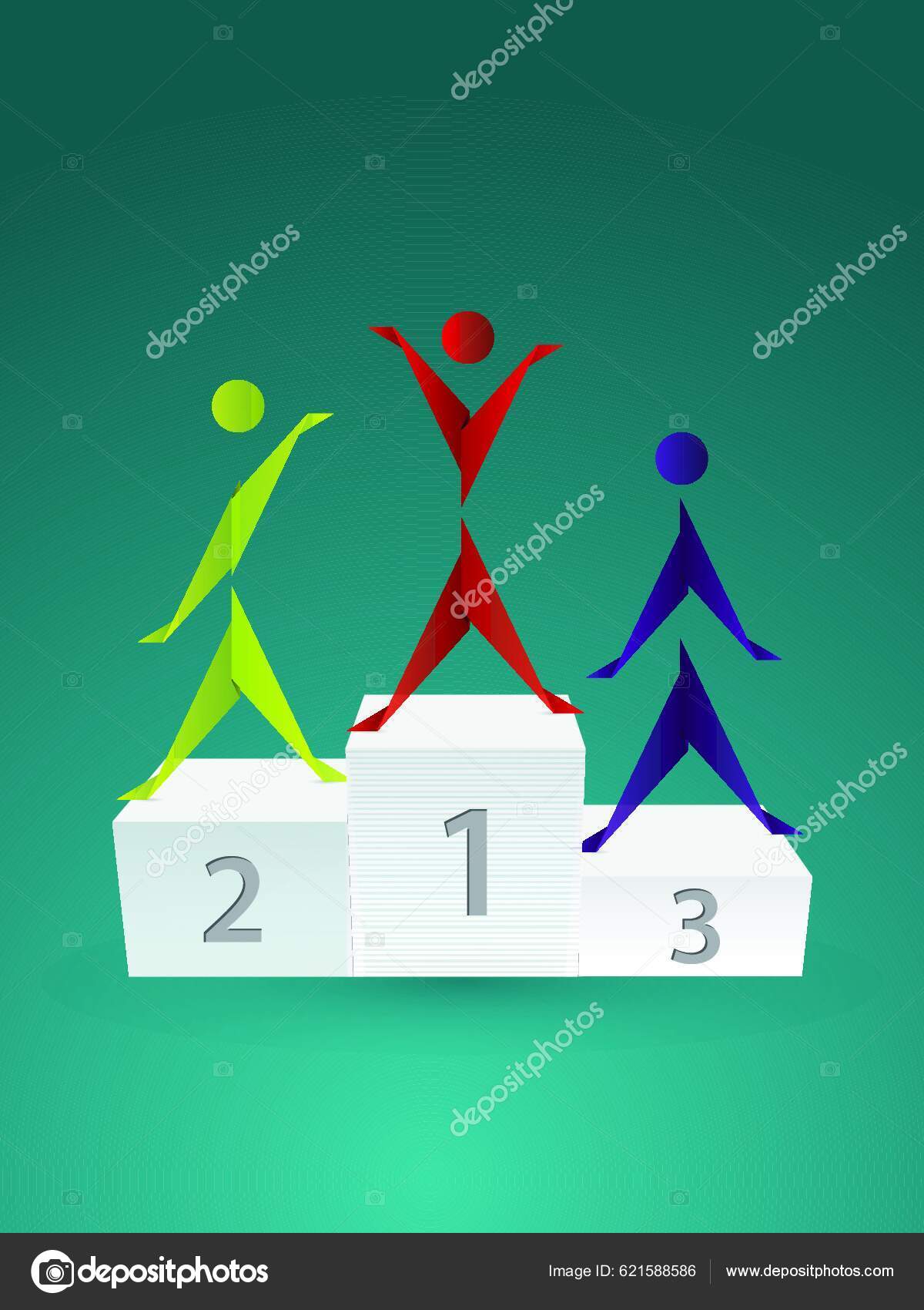 Origami People Standing White Podium Stock Vector by ©YAY_Images 621588586