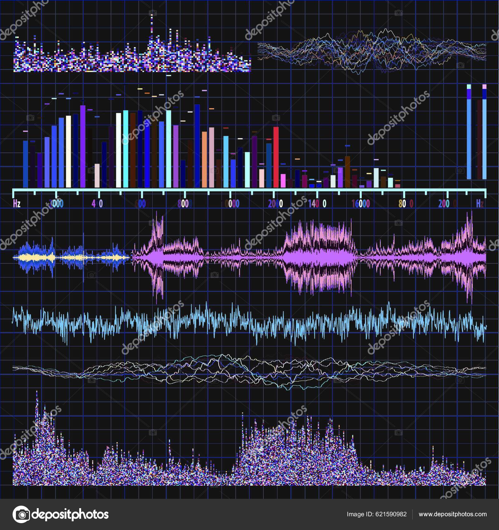 Sound Waves Set Music Background Eps Stock Vector by ©YAY_Images 621590982