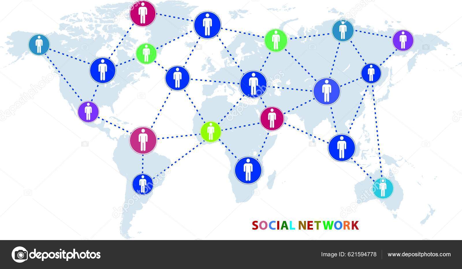 Social Network Icon Map Stock Vector by ©YAY_Images 621594778