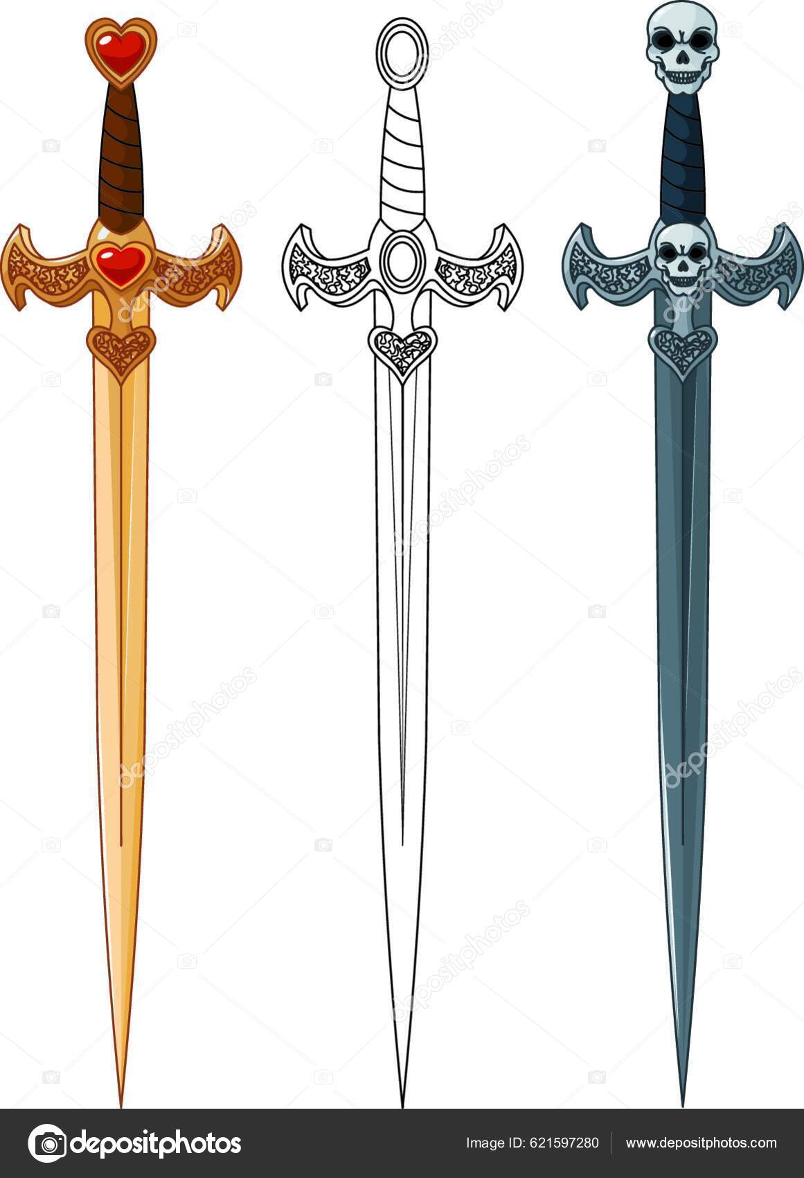 Three Swords Colorful Vector Illustration Stock Vector by ©YAY_Images ...