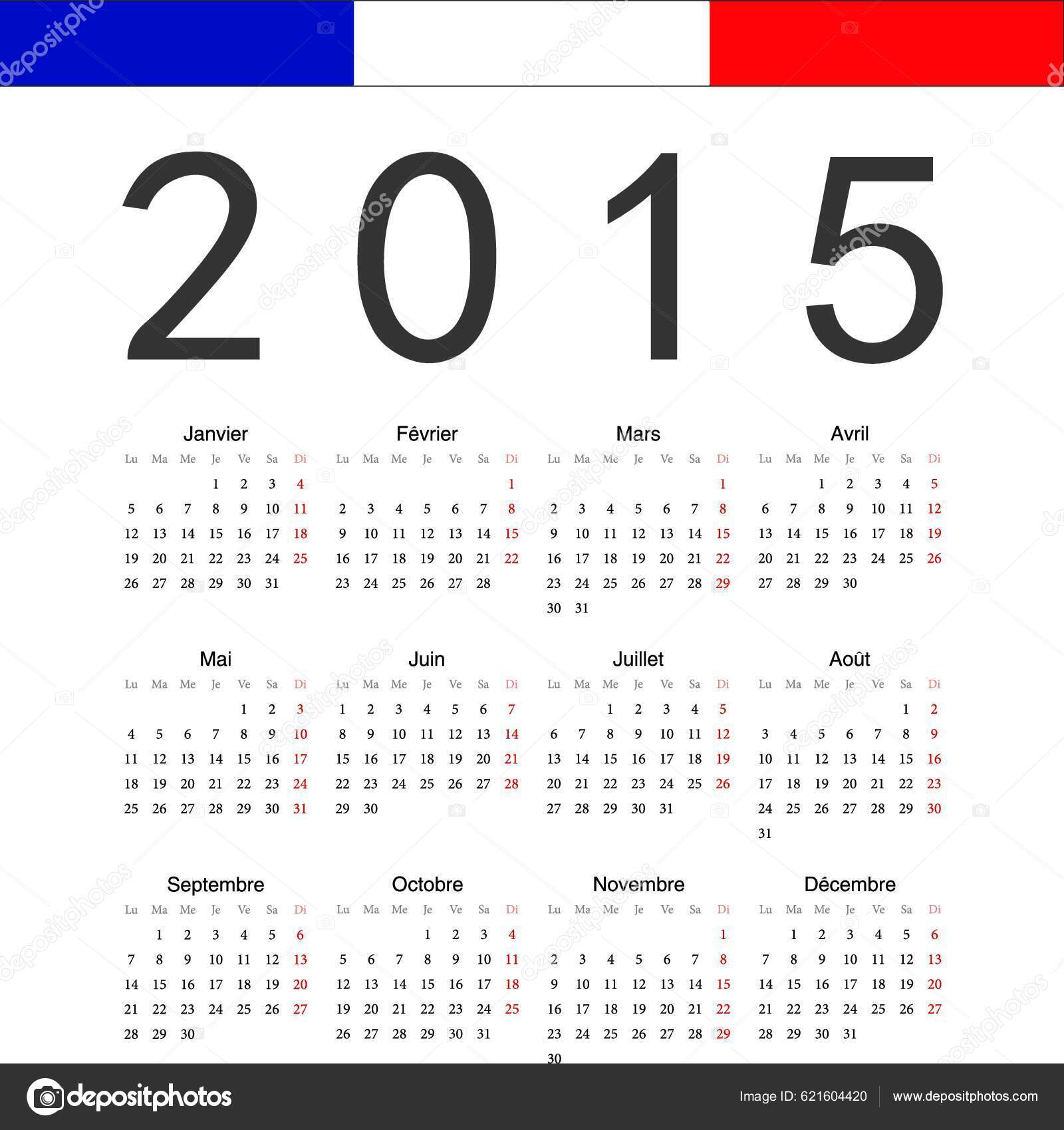 Simple French 2015 Year Vector Calendar Stock Vector by ©YAY_Images ... Simple French 2015 Year Vector Calendar Stock Vector by ©YAY_Images ...