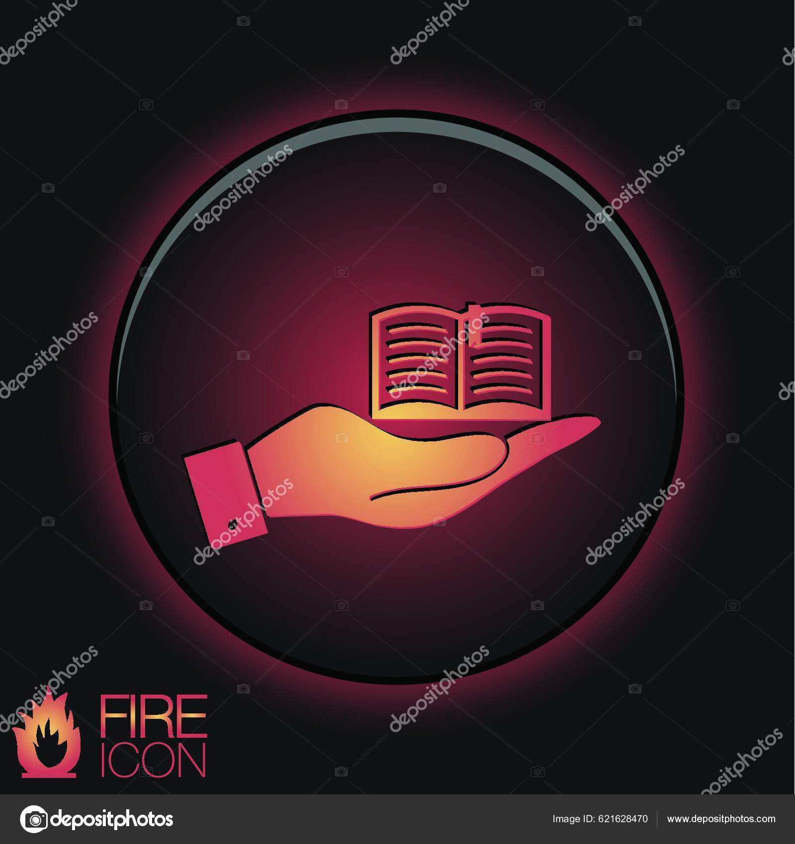 Hand Holding Open Book Sign Education Sign Symbol Icon Book Stock ...