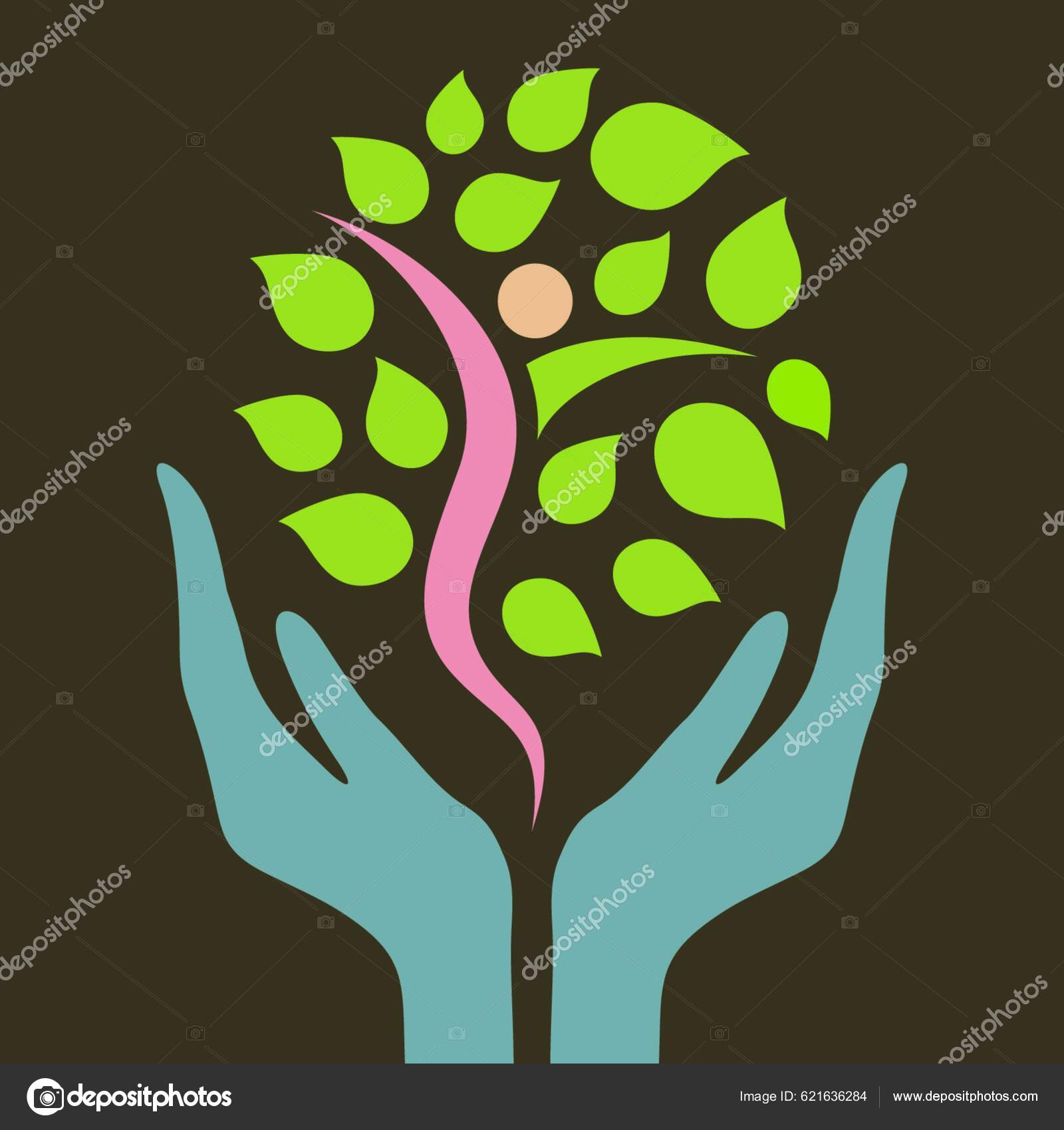 Hand Nature Vector Illustration Stock Vector by ©YAY_Images 621636284