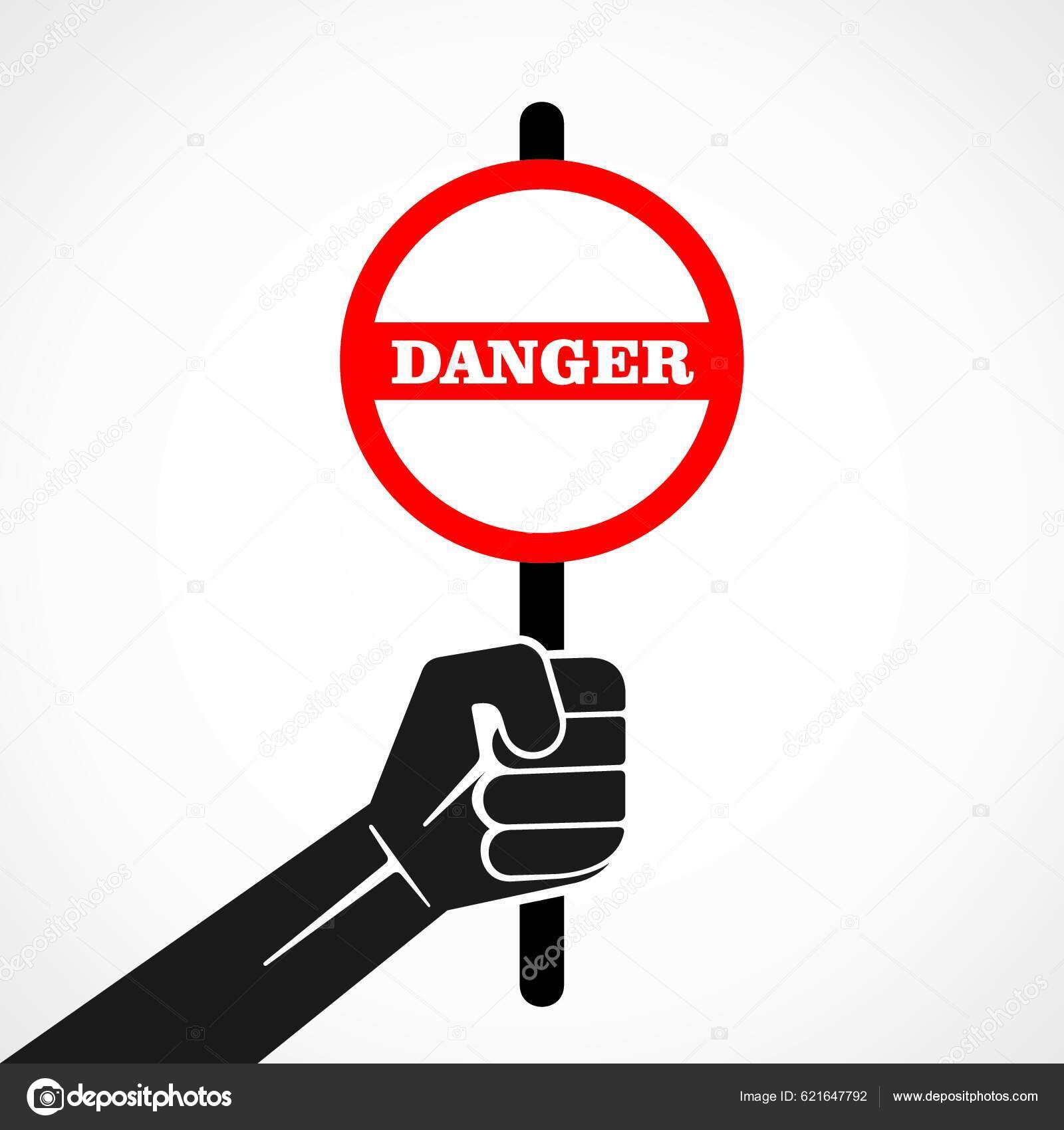 Danger Word Banner Hold Hand Stock Vector Stock Vector Image by ©YAY ...