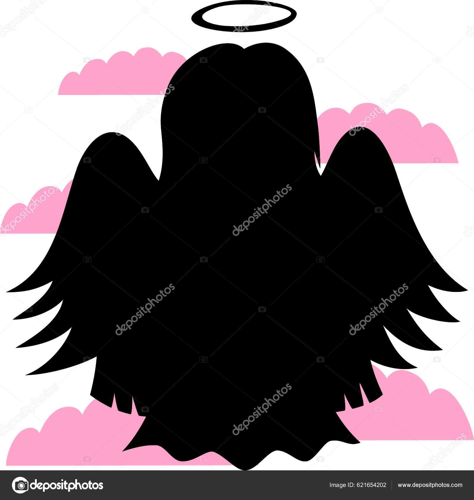 Pequeño Lindo Ángel Silueta Vector Ilustración Diseño Simple Vector de ...