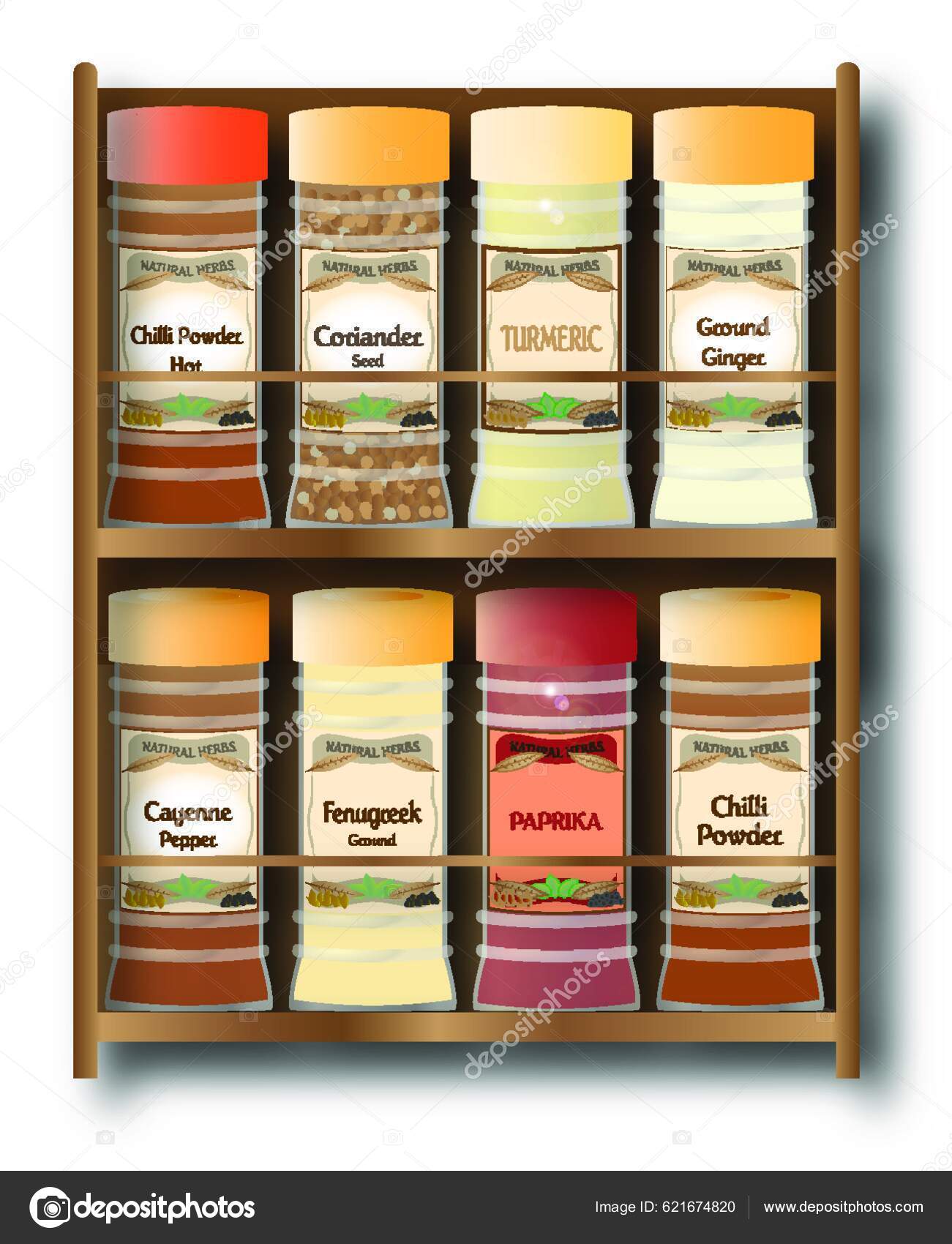 Spicy Spice Rack White Stock Vector by ©YAY_Images 621674820
