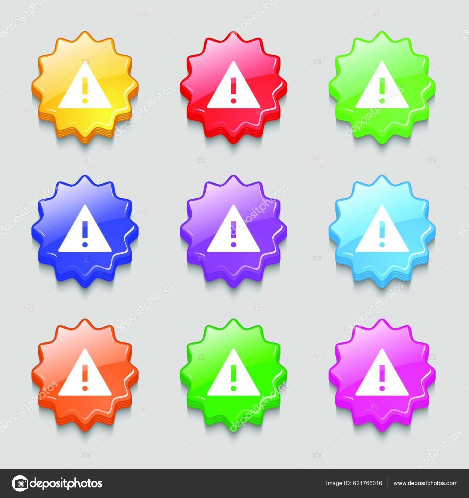 Attention Sign Icon Exclamation Mark Hazard Warning Symbol Symbols Nine ...