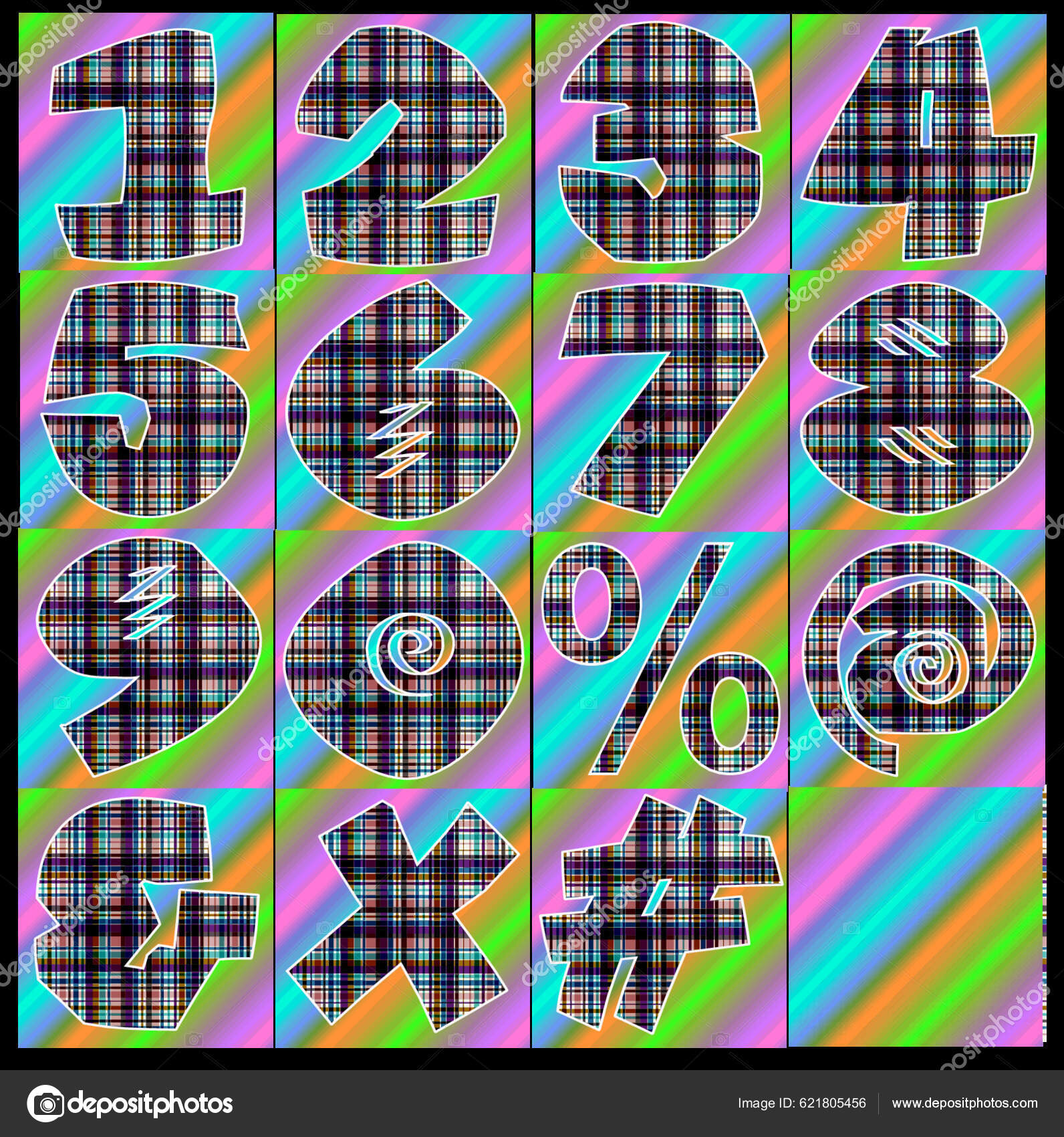 Abc Alphabet Numbers Lettering Design Vector de stock #621805456 de ...