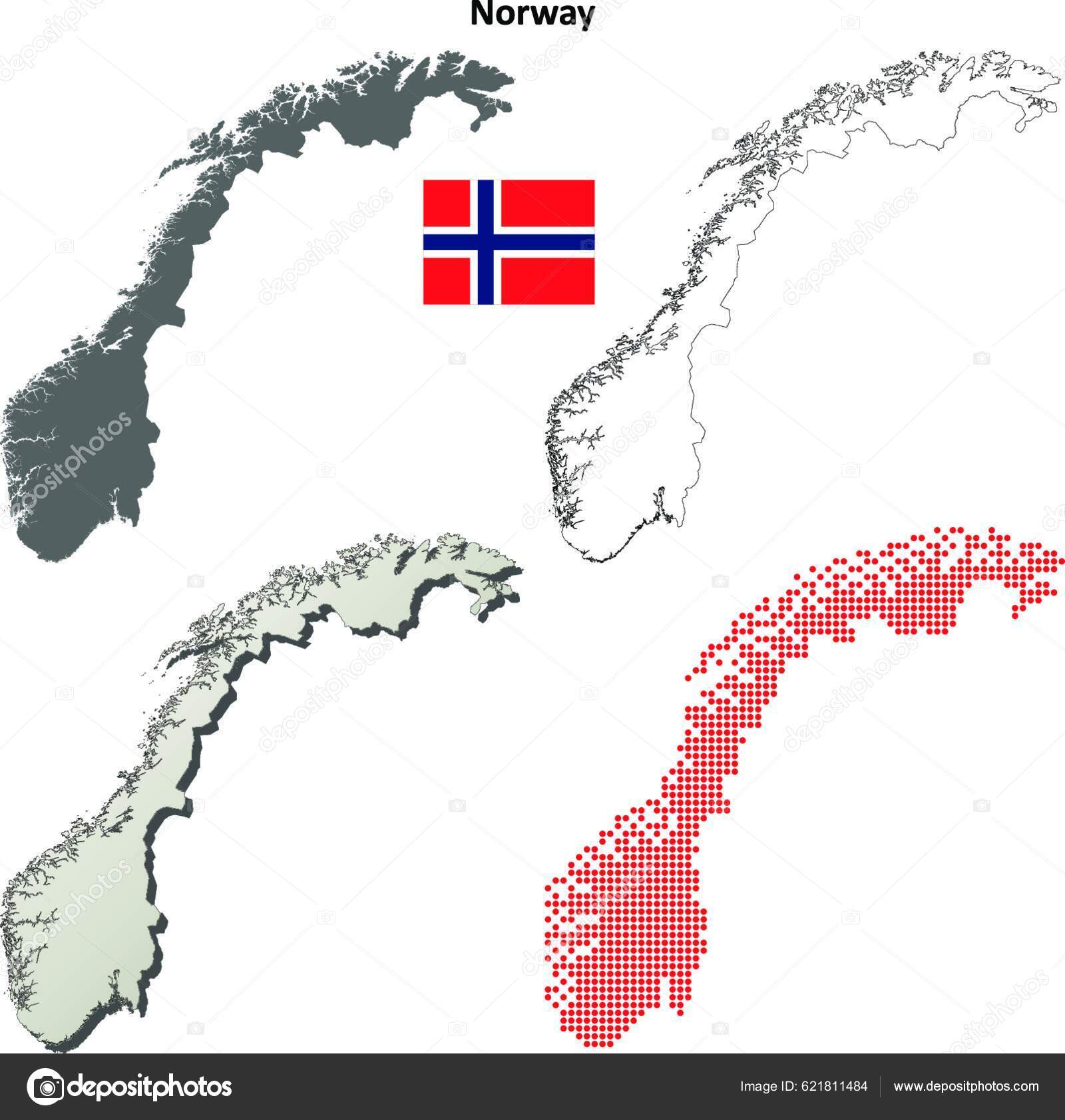 Norway Outline Map Set Stock Vector by ©YAY_Images 621811484