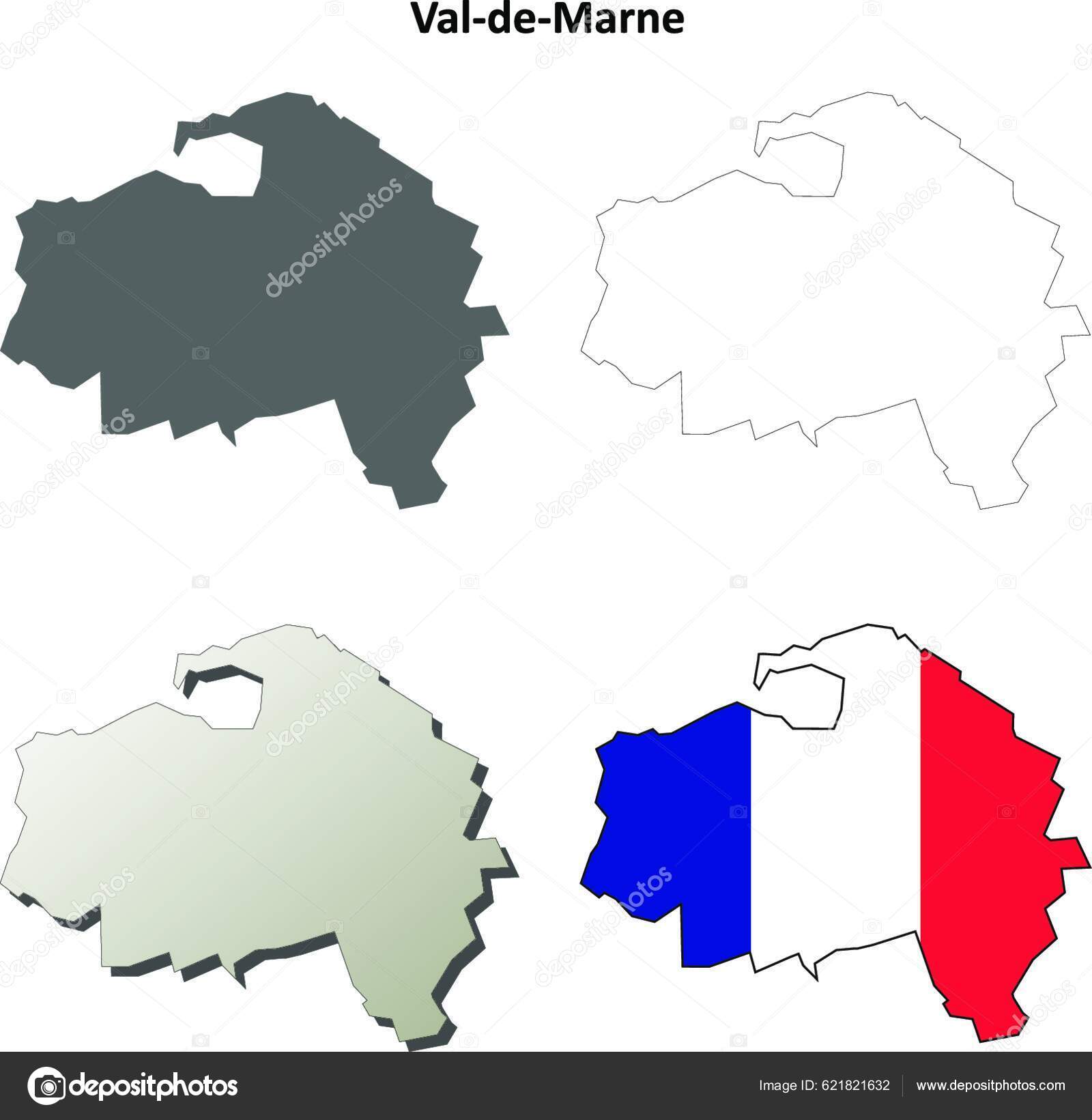 Val Marne Ile France Outline Map Set Stock Vector by ©YAY_Images 621821632