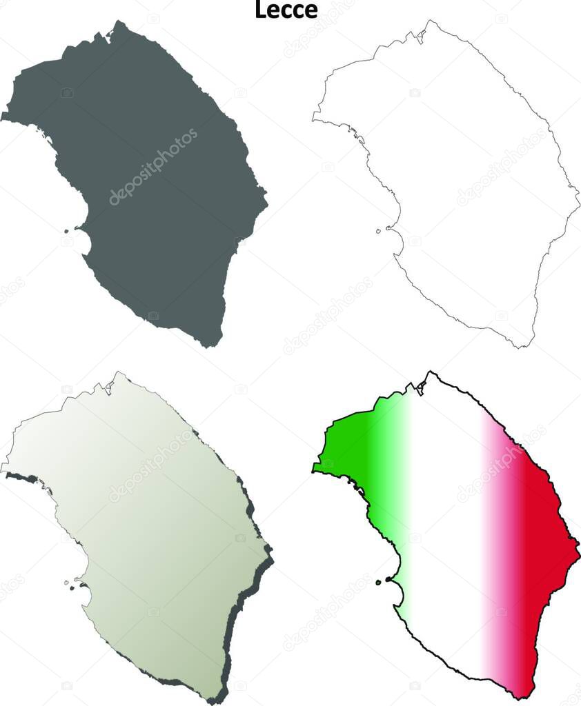 Lecce En Blanco Esquema Detallado Conjunto De Mapas 2023