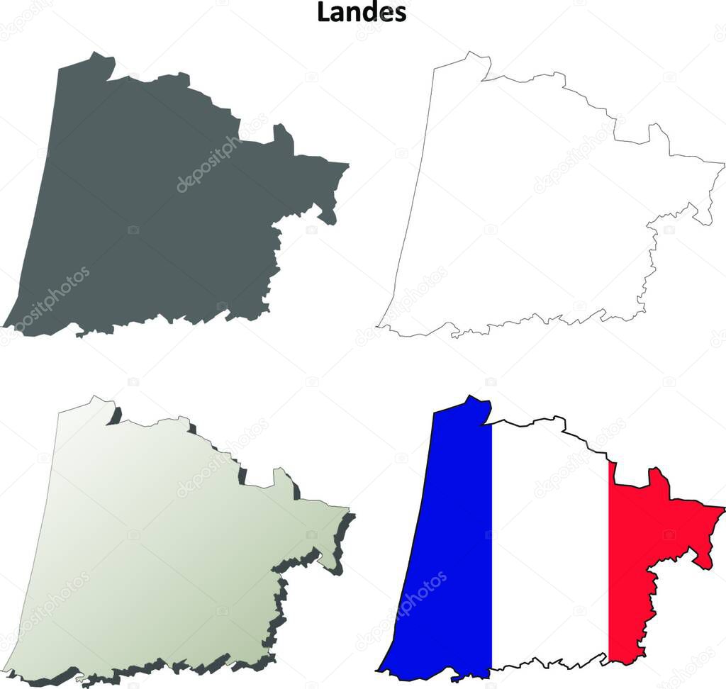 "Landes, Aquitania esquema mapa conjunto" 2024