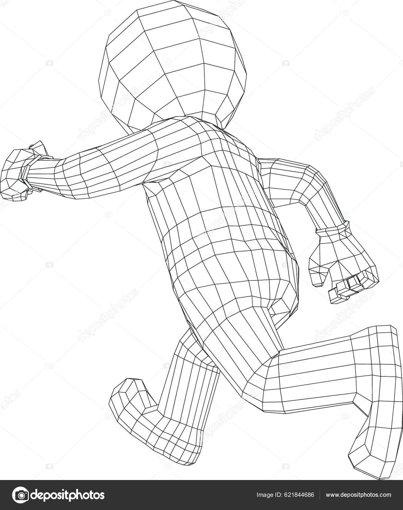 Puppet Man Running Vector Illustration Vector de stock #621844686 de ...