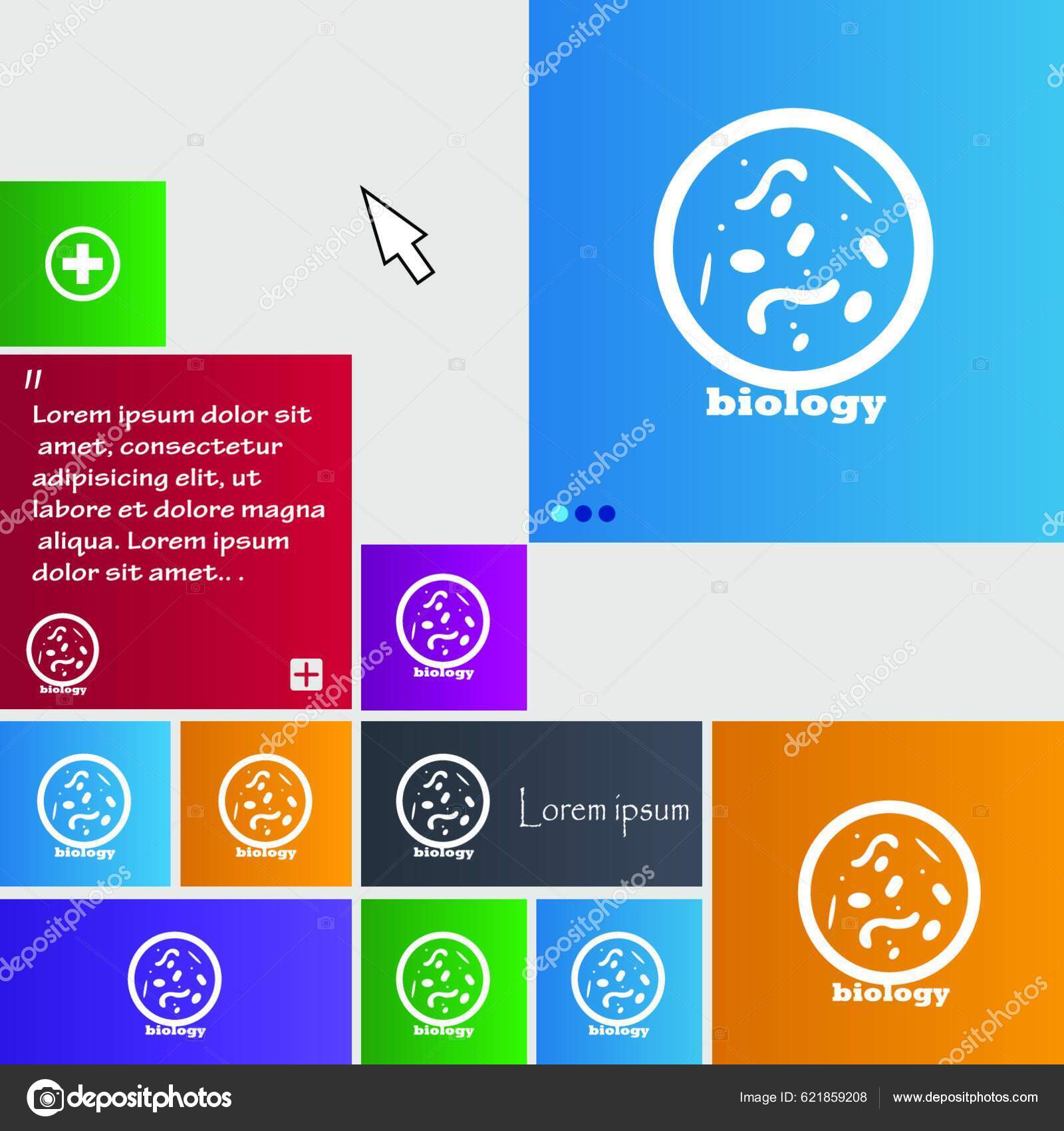 Bacterias Enfermedades Virales Células Biológicas Bajo Signo Del Icono ...