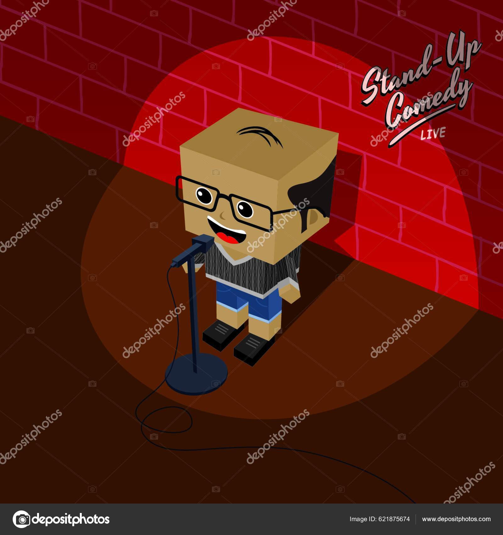 Stand Comedy Isometric Block Cartoon Stock Vector by ©YAY_Images 621875674