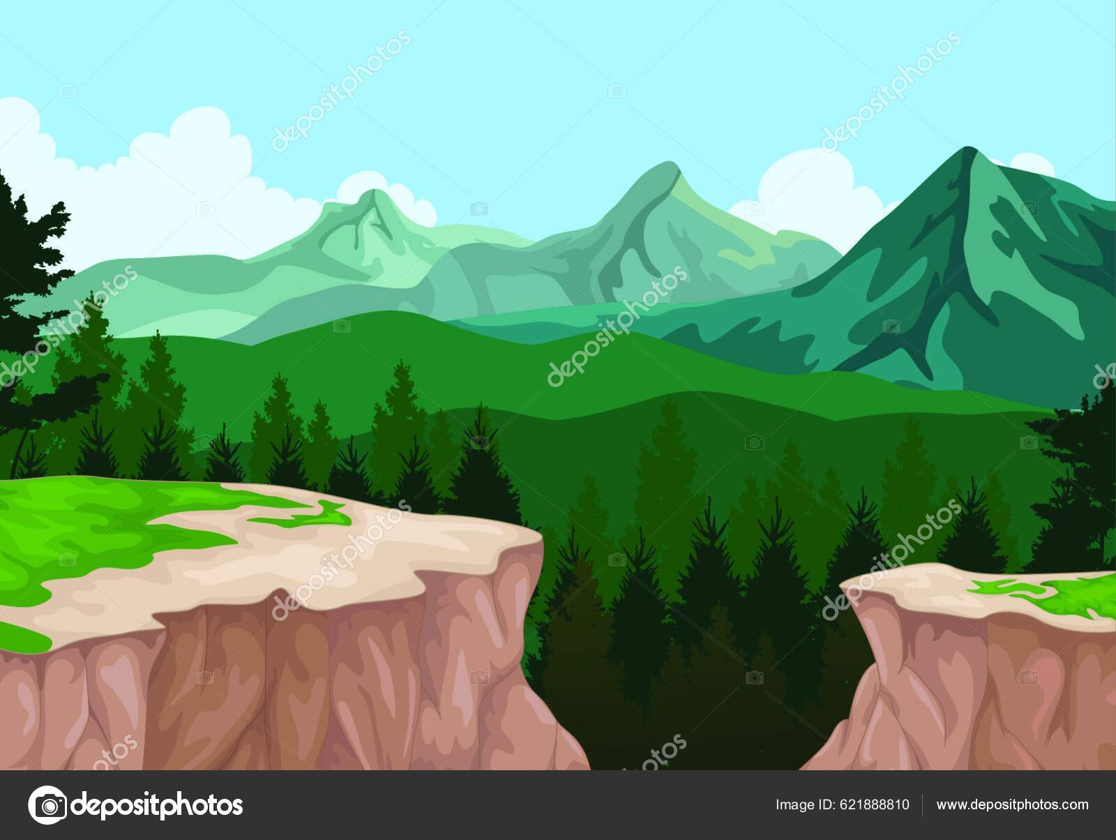 Beauty Mountain Cliff Landscape Background Stock Vector by ©YAY_Images ...