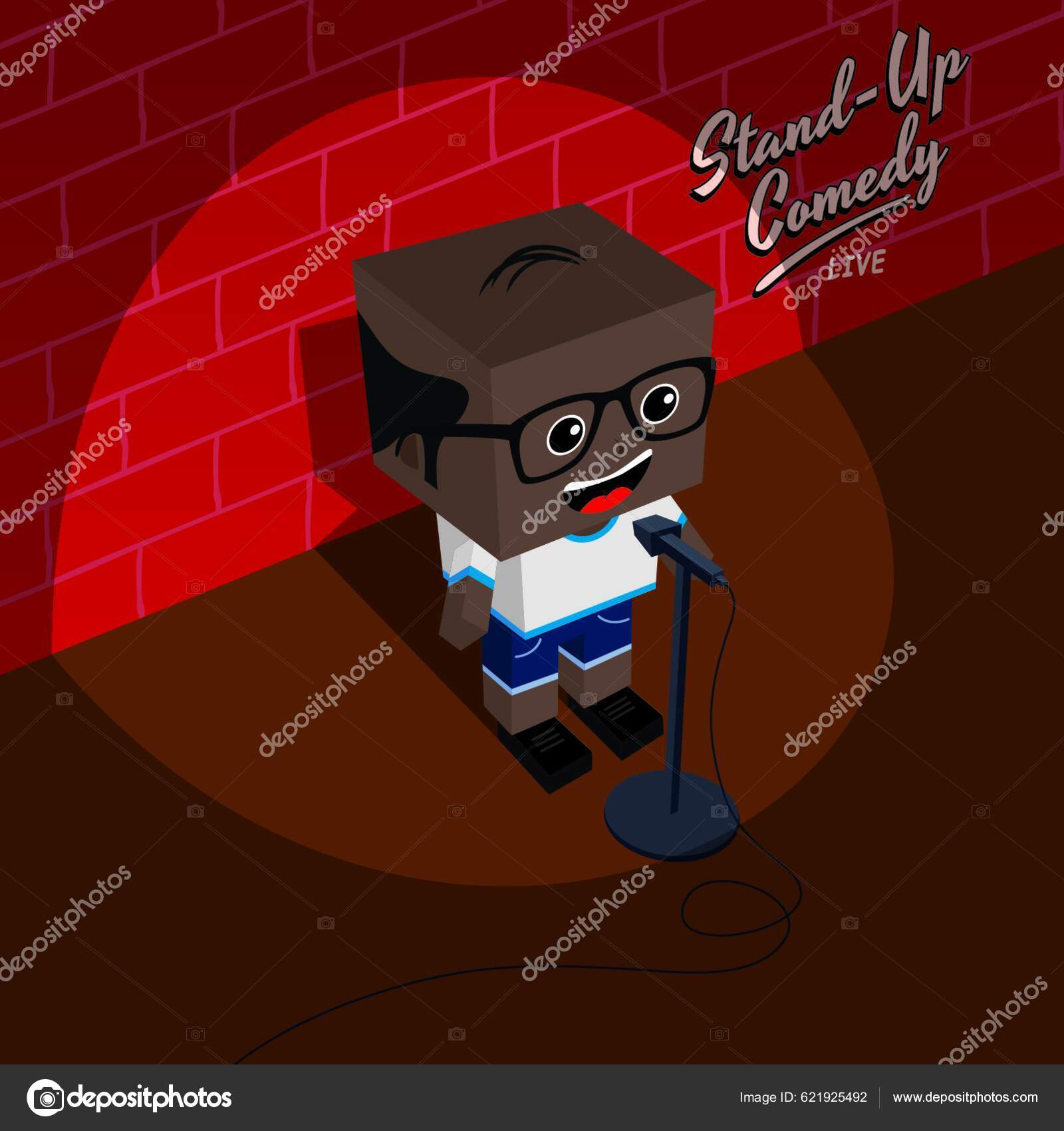 Stand Comedy Isometric Block Cartoon Vector de stock #621925492 de ©YAY ...