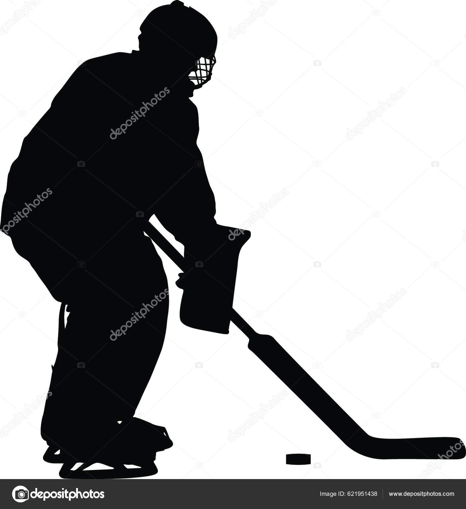 Silhouette Hockey Player Isolated White Vector Illustrations Stock ... Silhouette Hockey Player Isolated White Vector Illustrations Stock ...