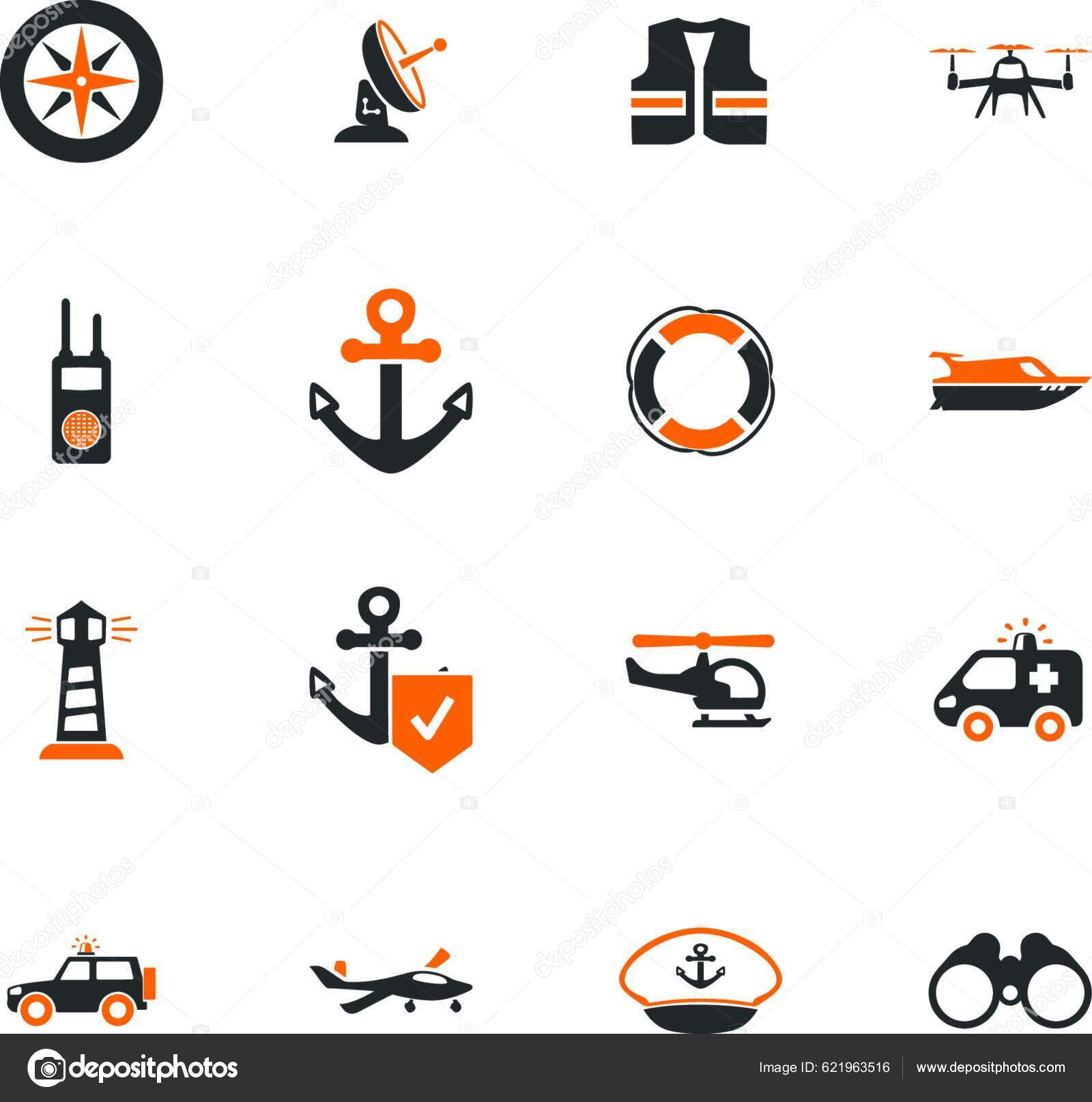 Coast Guard Icons Set Stock Vector by ©YAY_Images 621963516