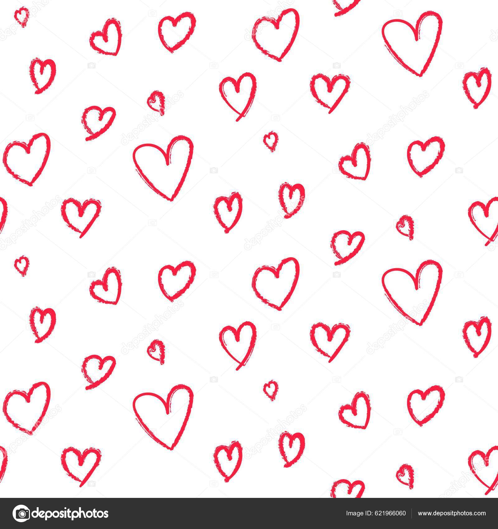 Cute Hand Drawn Hearts Pattern Stock Vector by ©YAY_Images 621966060