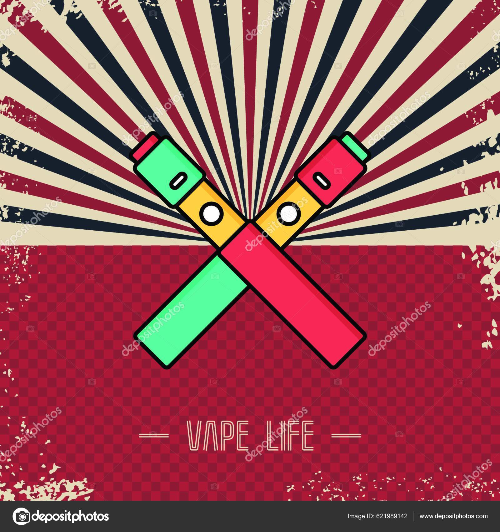Retro Vaporizer Electric Cigarette Vapor Mod Vape Life Stock Vector by ...