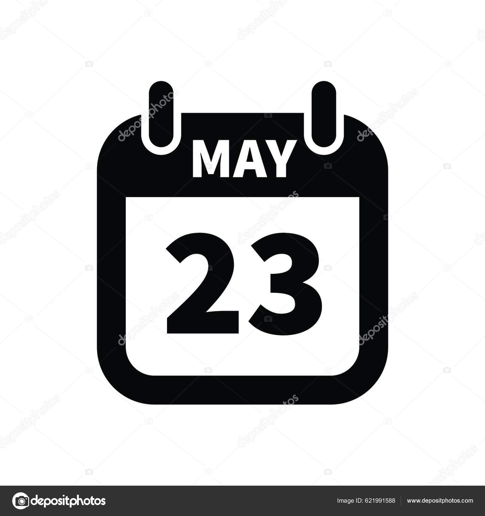 Simple Black Calendar Icon May Date Isolated White Vector de stock por ...