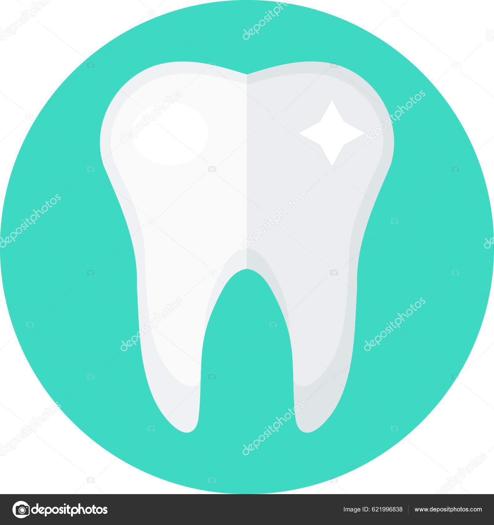 Healthy White Teeth Icon Flat Style Dentistry Dentist Concept Isolated ...