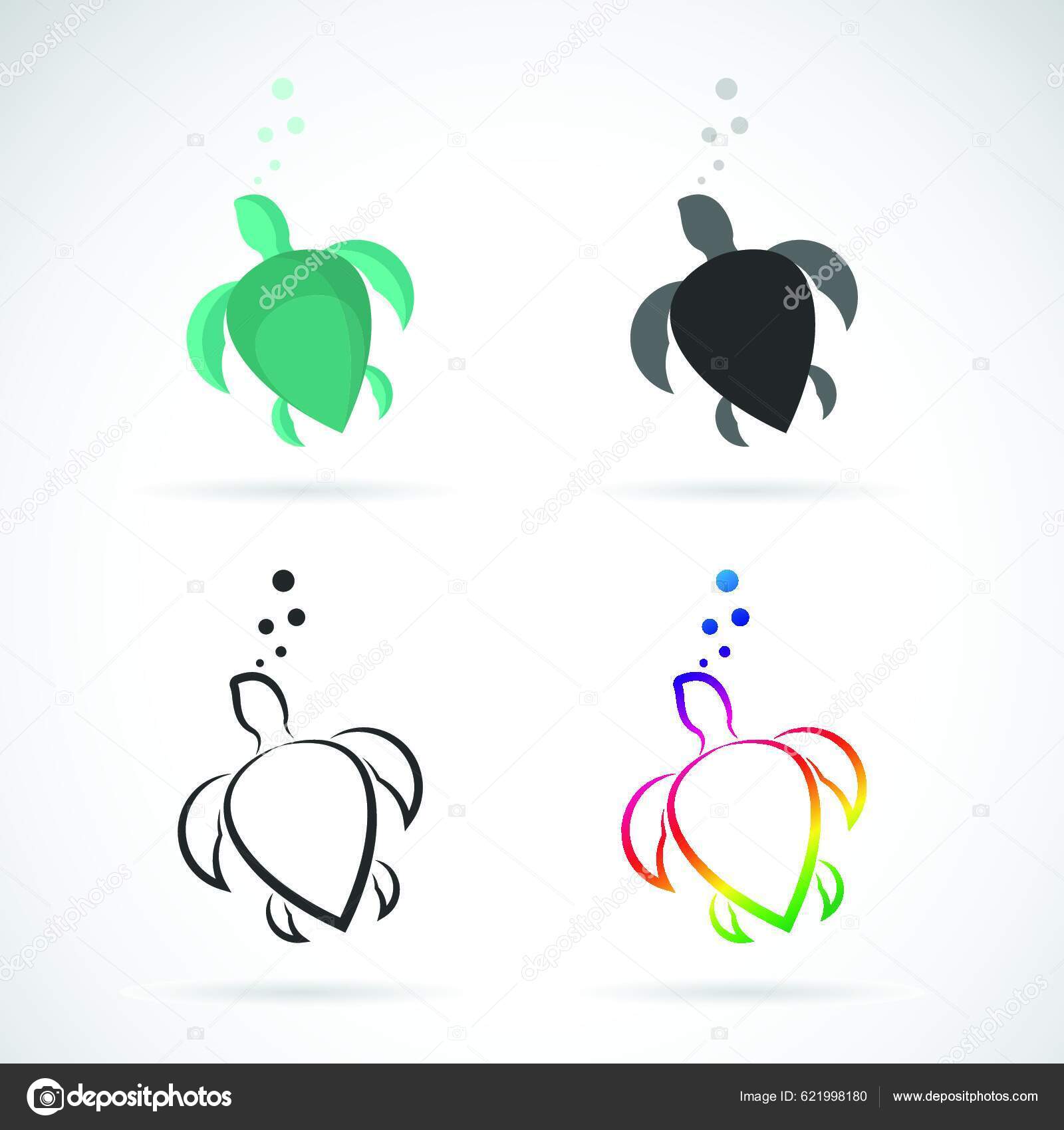 Vector Turtle Design White Background Reptile Animals Stock Vector by ...