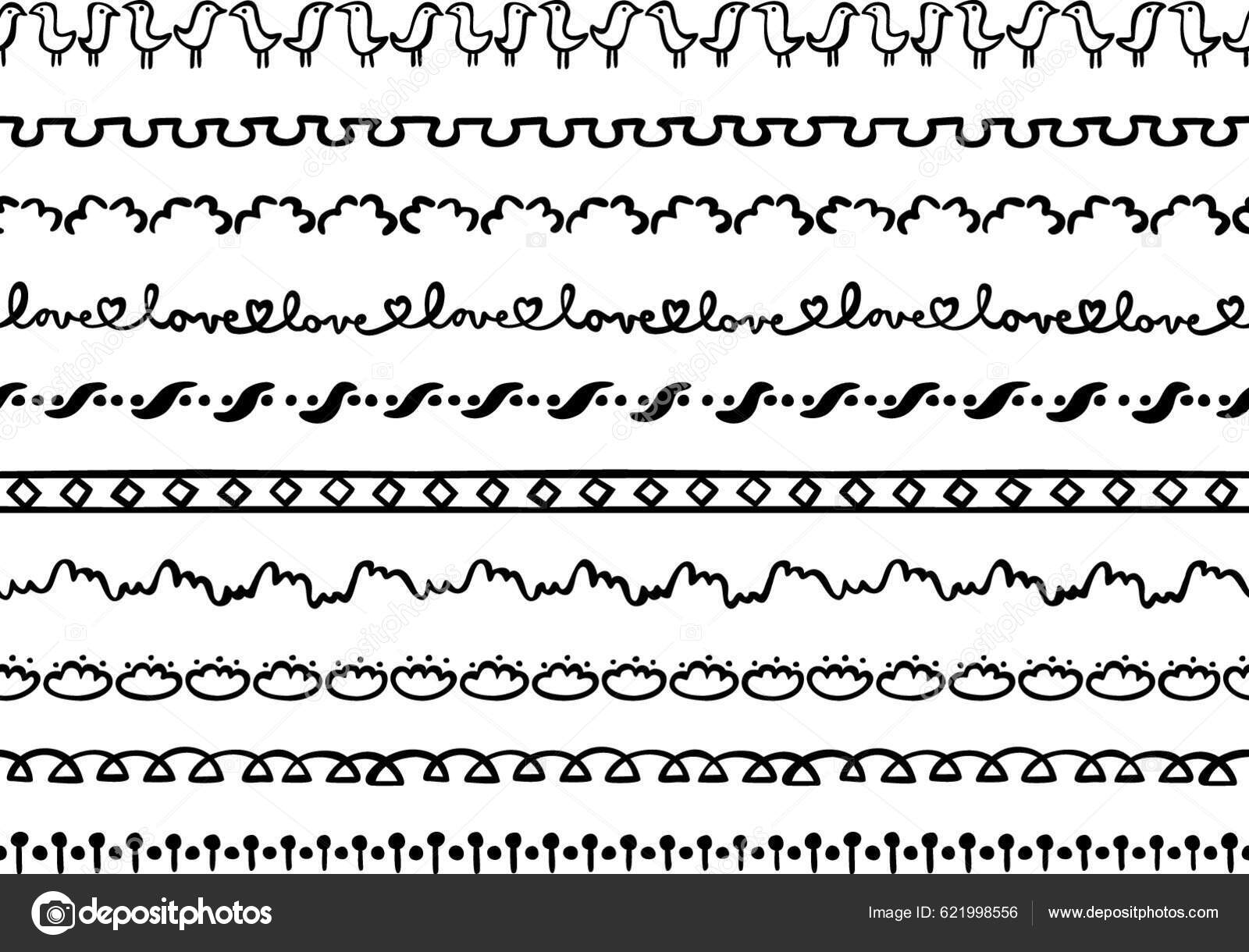 Illustrated Seamless Borders Vector Illustration Simple Design Stock ...