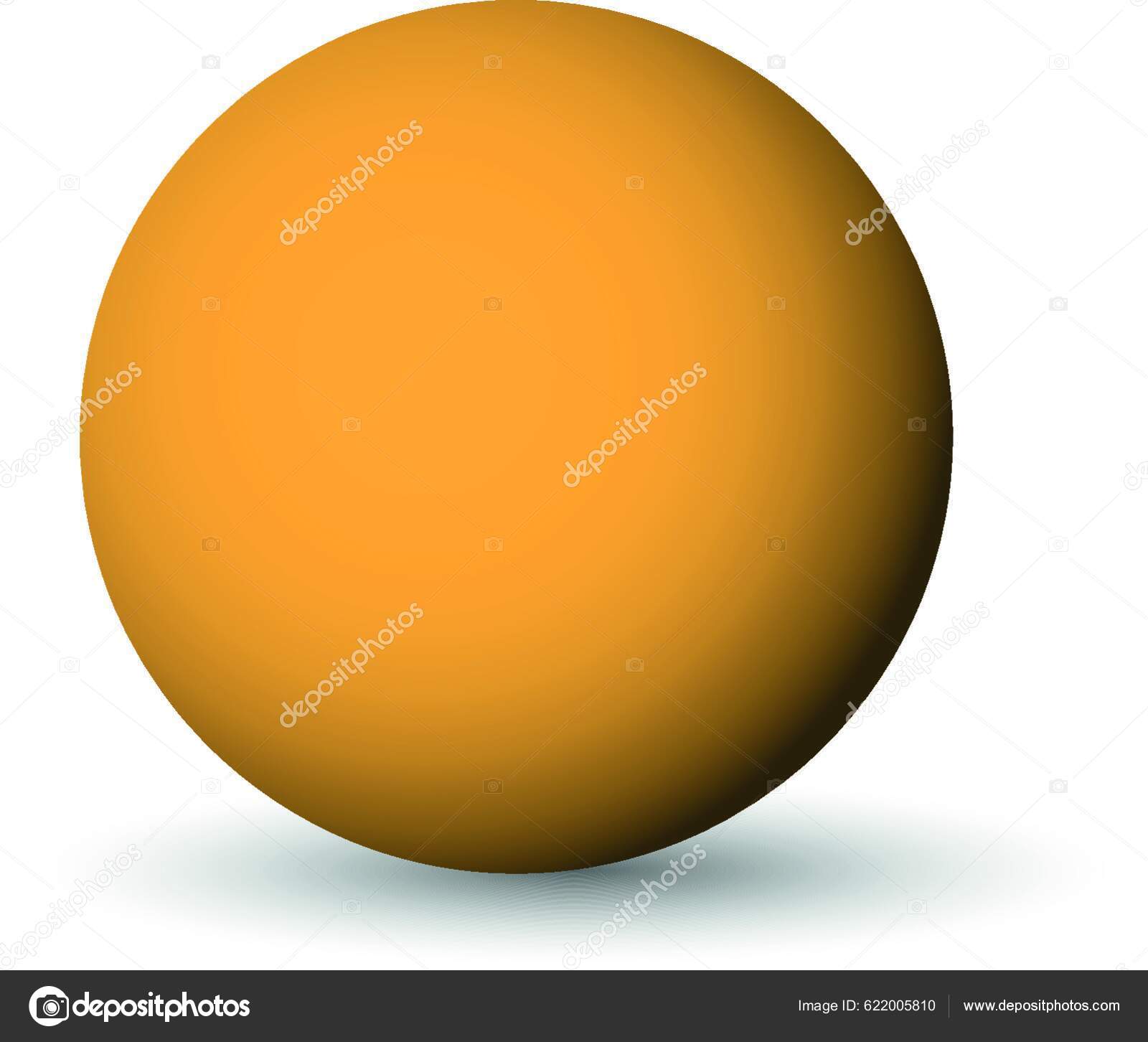 Orange Sphere Ball Orb Vector Object Dropped Shadow White Background ...