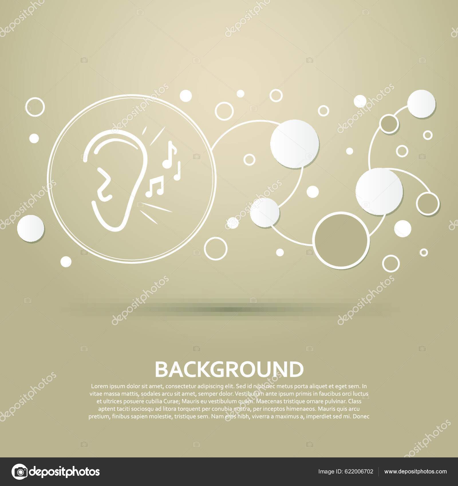 Ear Listen Sound Signal Icon Brown Background Elegant Style Modern ...
