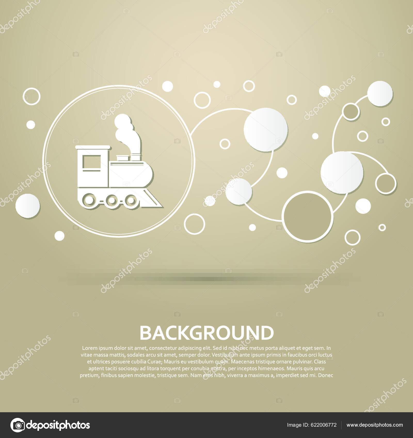 Train Old Classic Steam Engine Locomotive Icon Brown Background Elegant ...