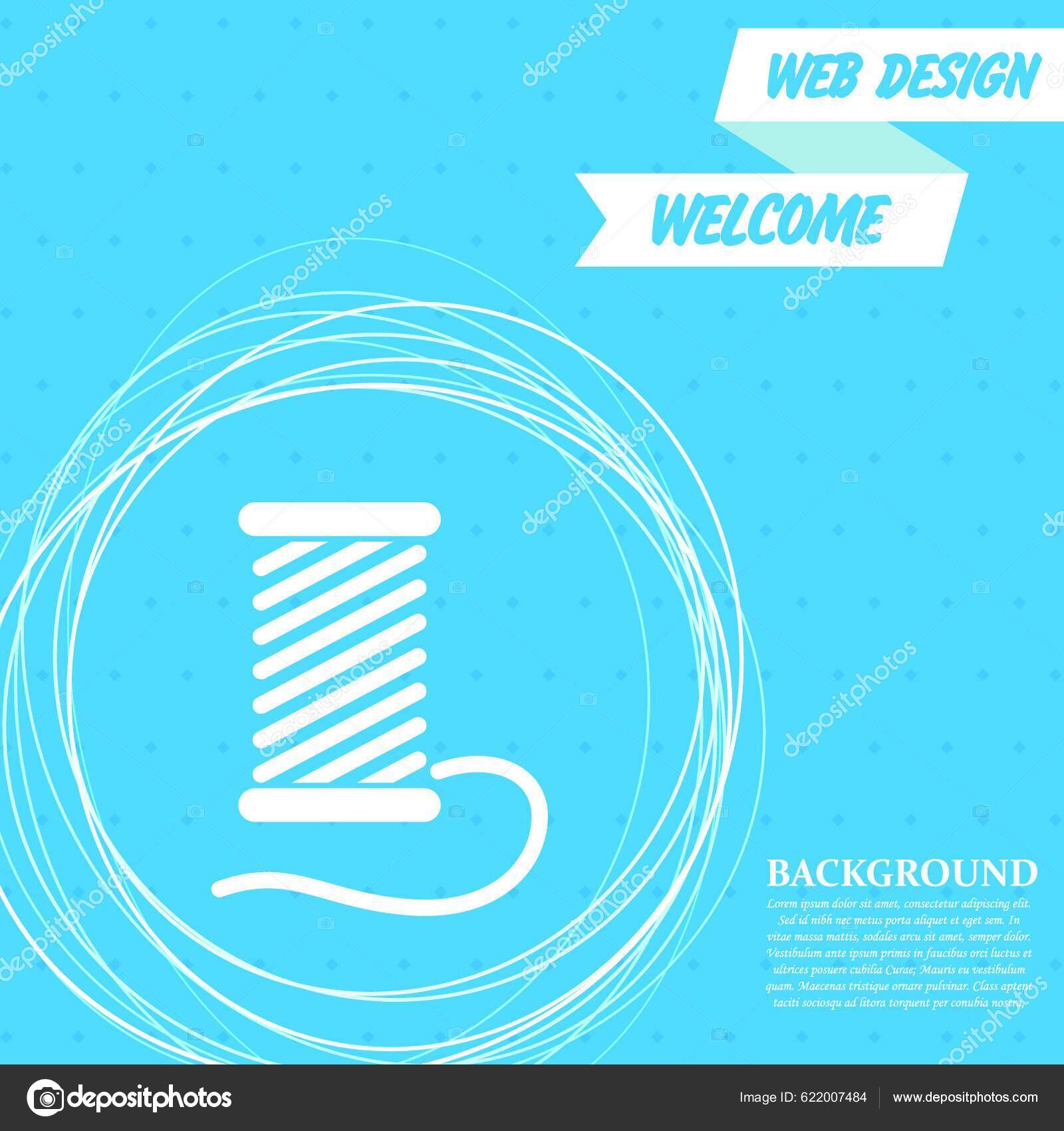 Thread Icon Blue Background Abstract Circles Place Your Text Vector ...