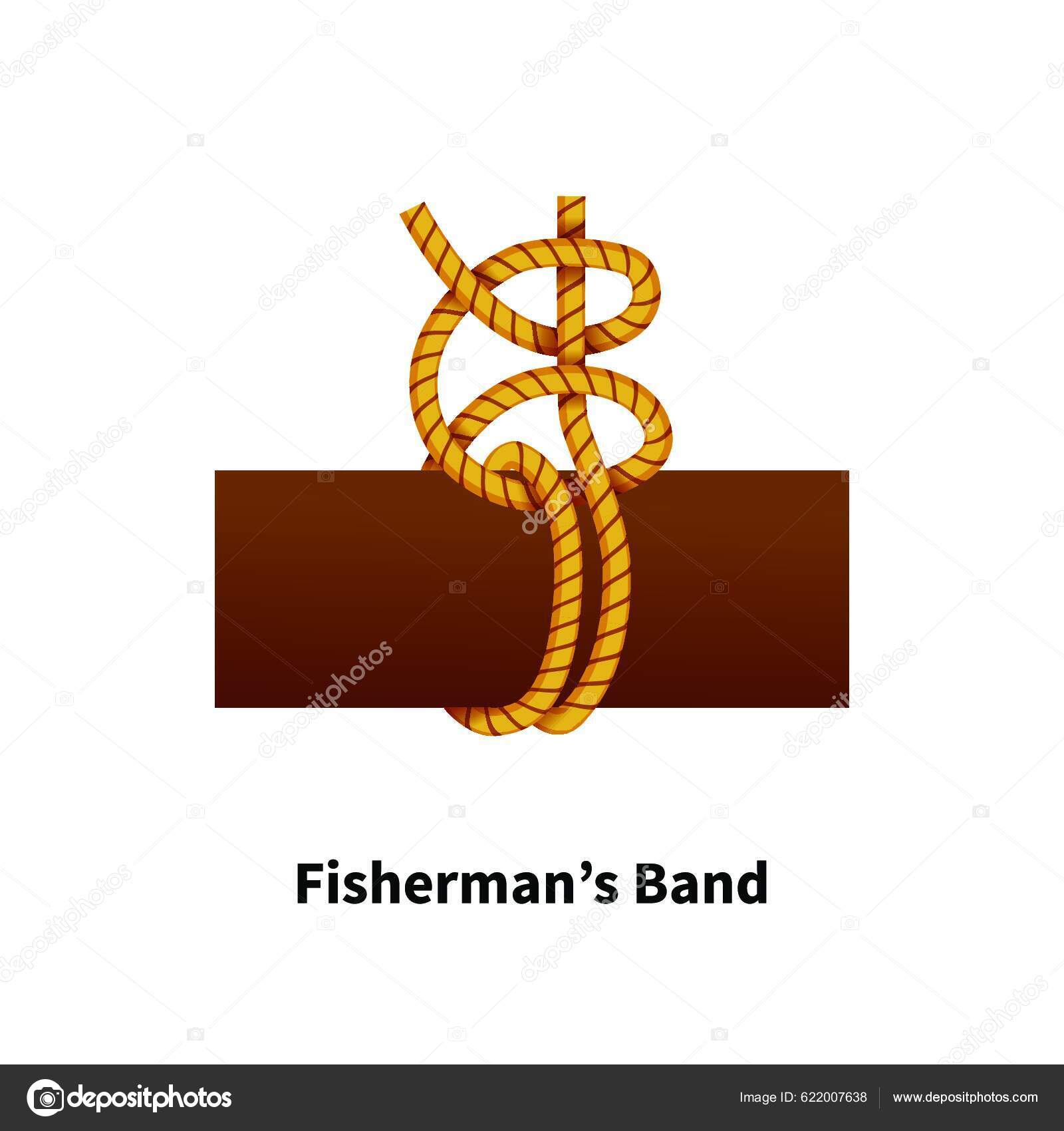 Fishermans Band Sea Knot Bright Colorful How Guide White Stock Vector ...