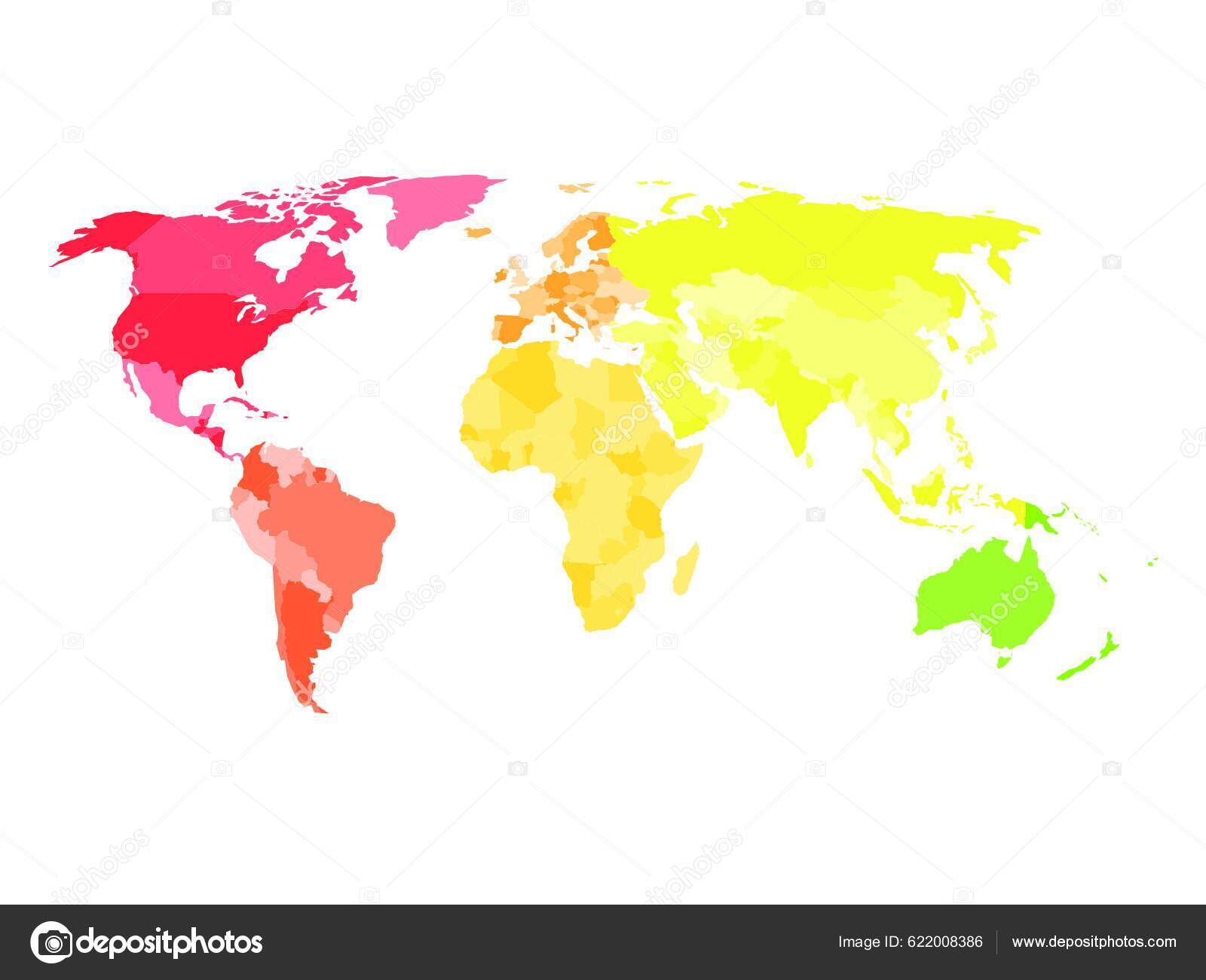 Vettoriale stockBlank Semplificato Mappa Politica Del Mondo Diversi ...